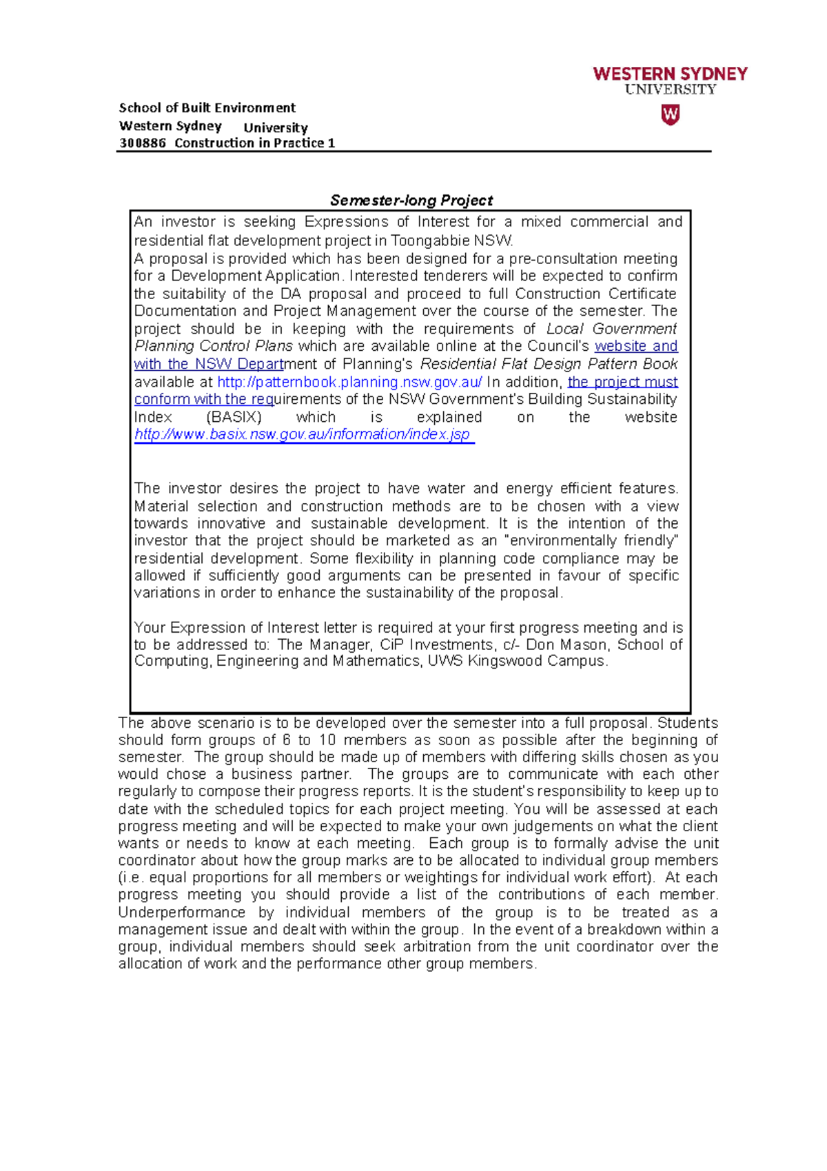 300886 CIP 1 2020 Semester long project - Semester-long Project An ...