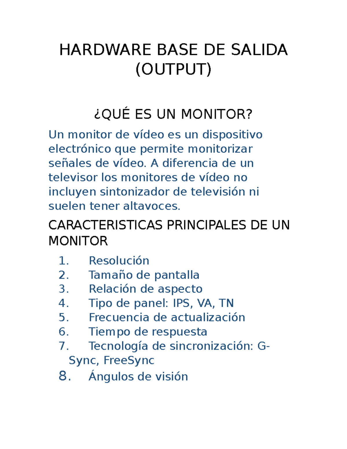 Hardware BASE DE Salida - HARDWARE BASE DE SALIDA (OUTPUT) ¿QUÉ ES UN ...