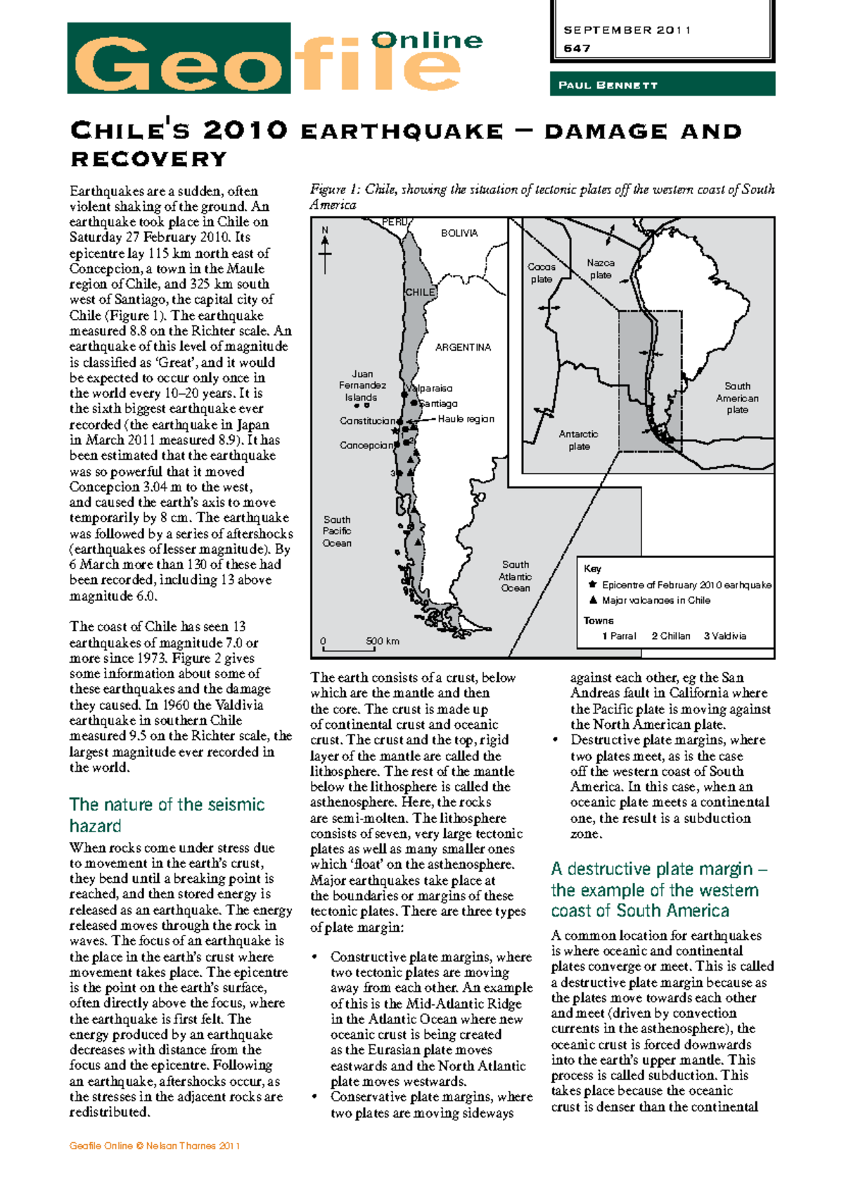 2010 Chile's Earthquake - Earthquakes are a sudden, often violent shaking of the ground. An ...