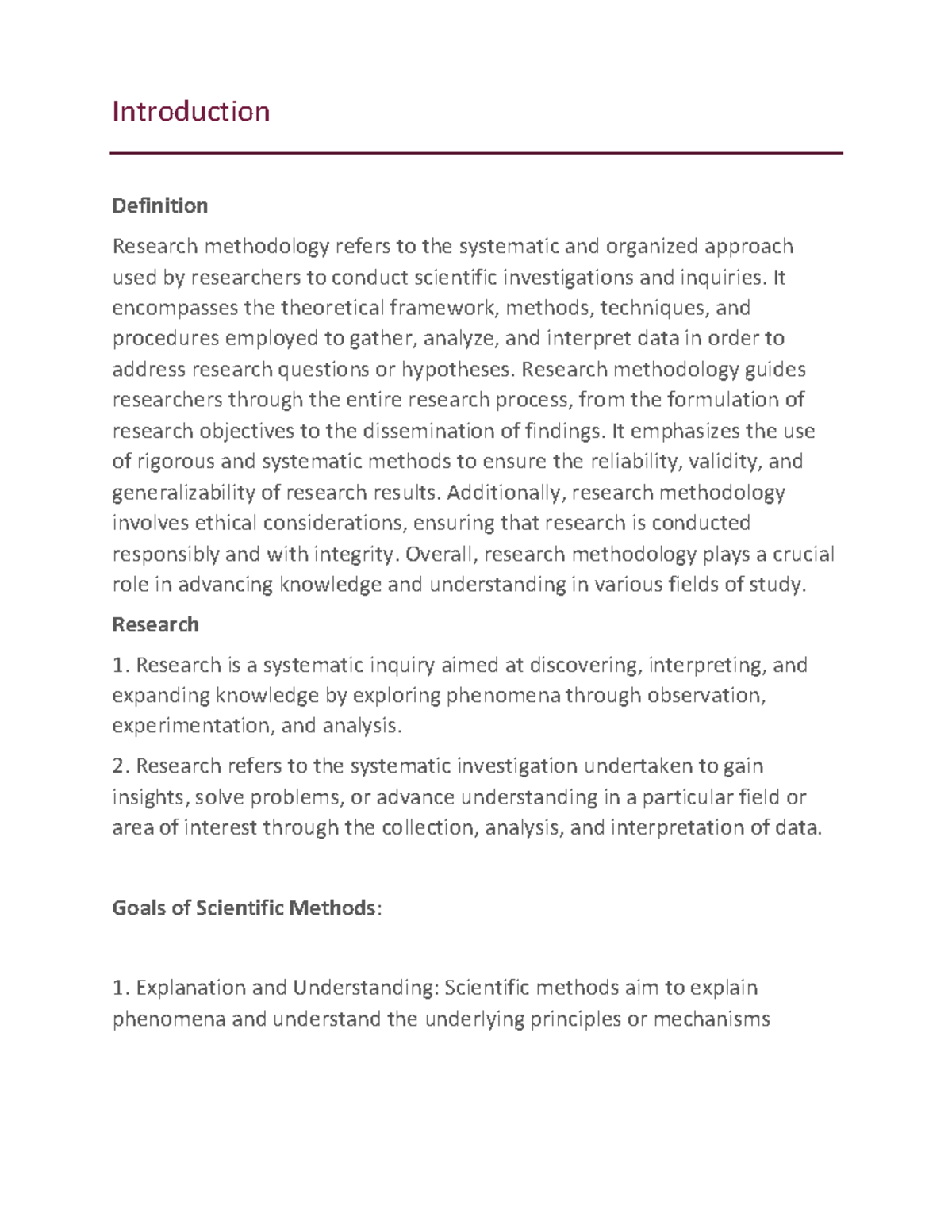 Introduction - just simple notes - Introduction Definition Research ...