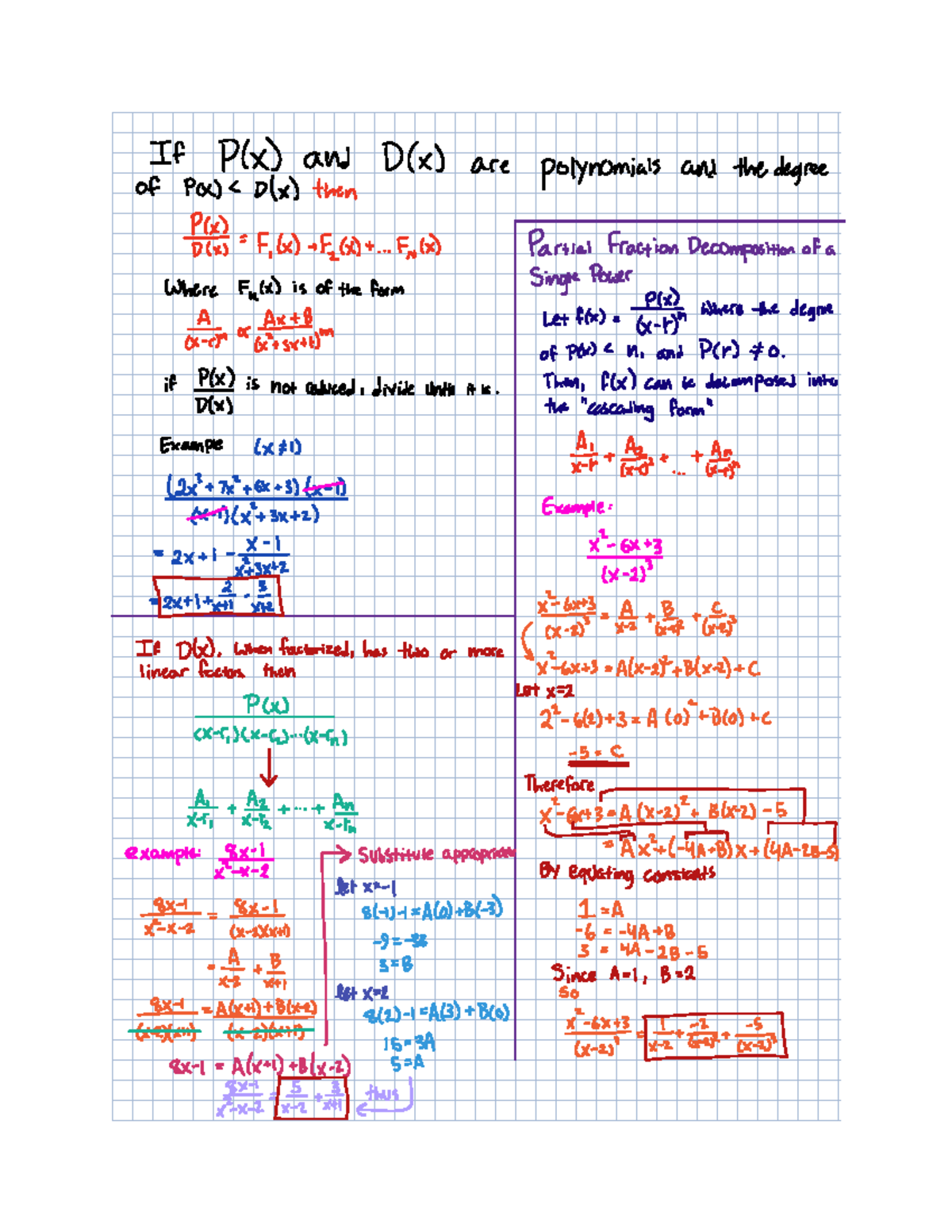 7.4 Partial Fractions - If DH and DH are polynomials and the degree of ...