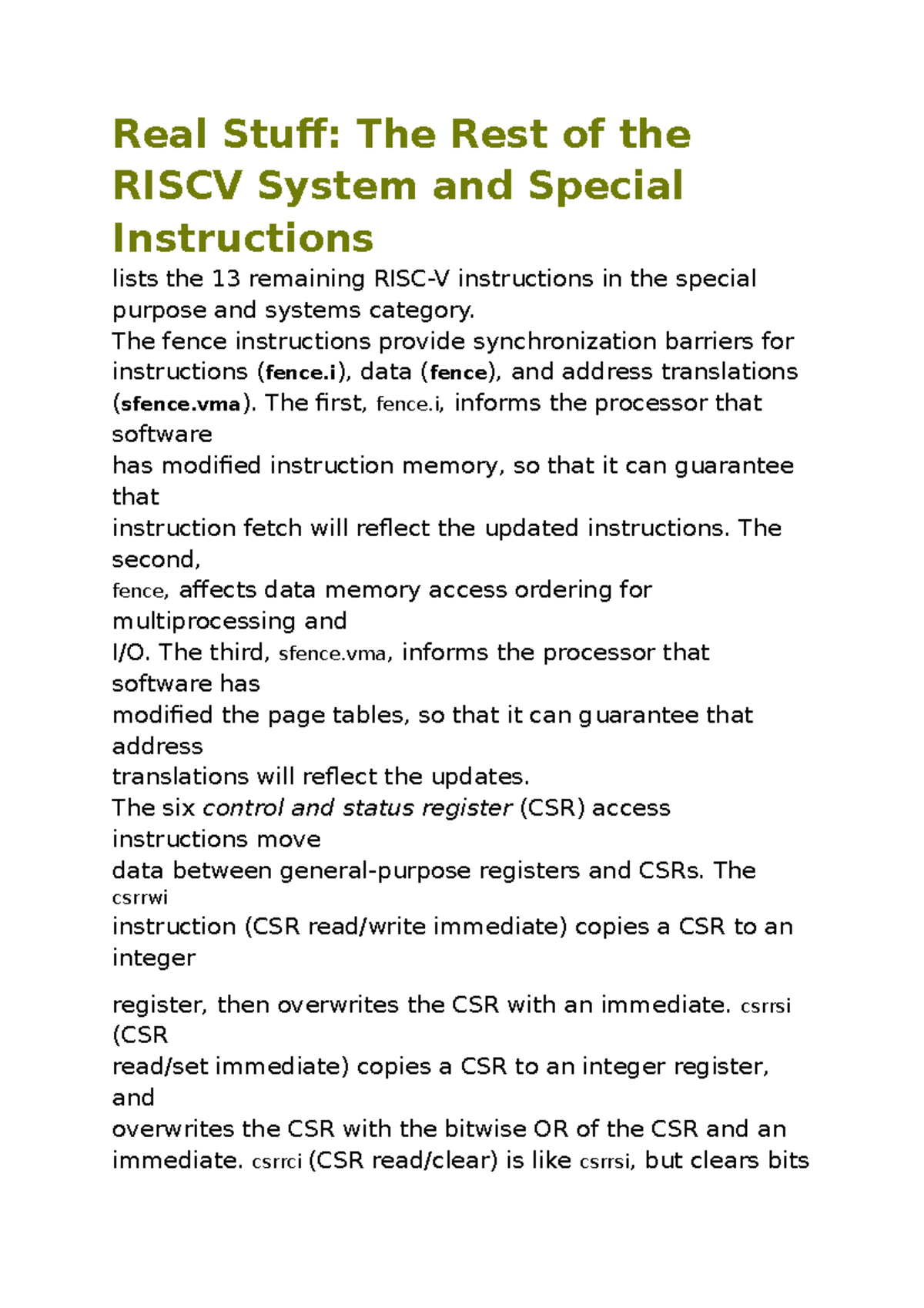The Rest of the RISC-V System - Real Stuff: The Rest of the RISCV ...