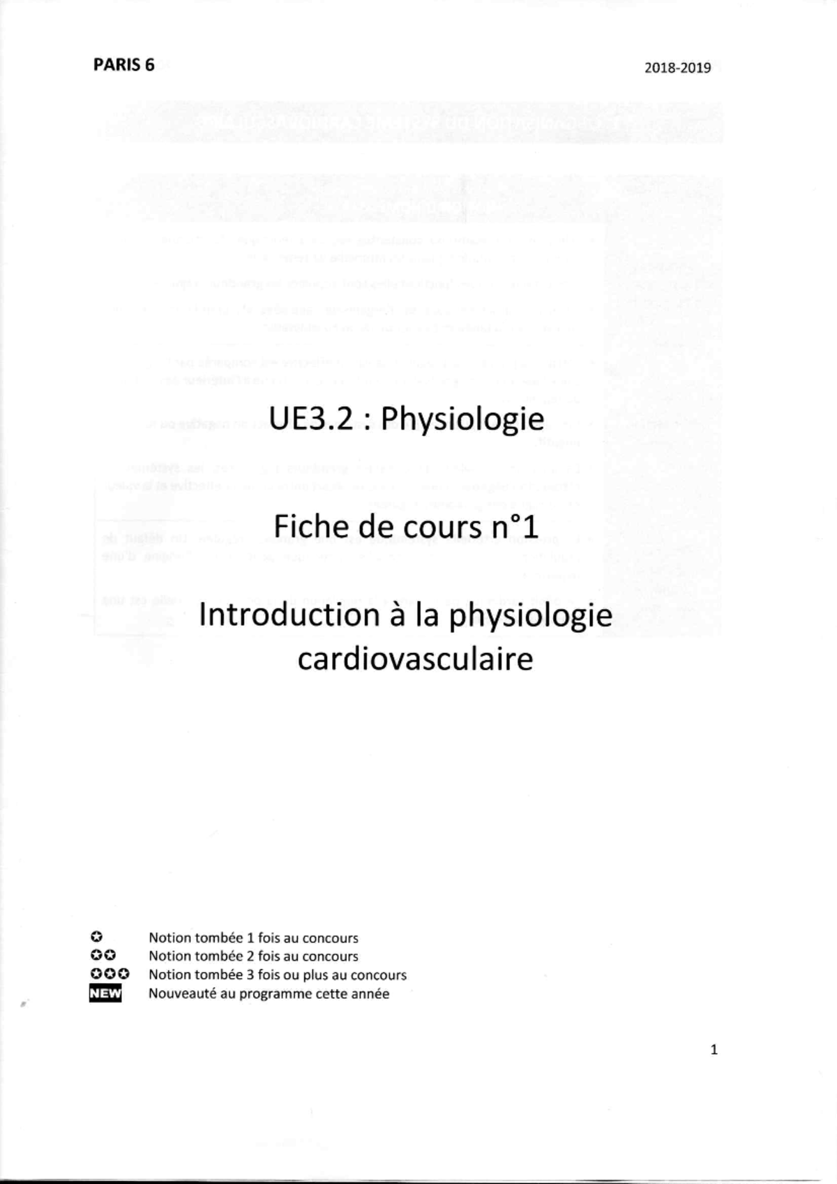 UE3 Physio 01 - Physiologie cardiovasculaire - UE3P - Physiologie PASS - Studocu