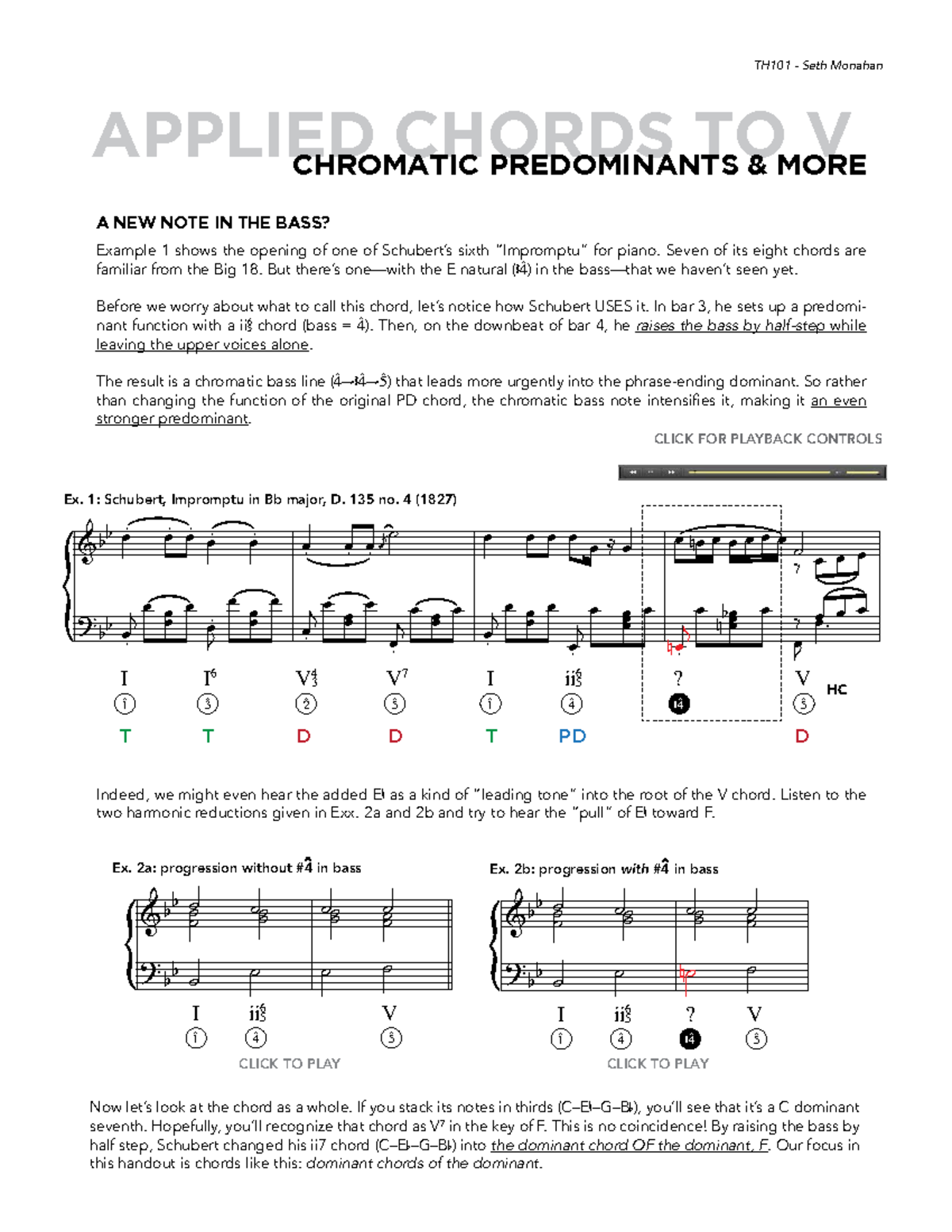 Applied Chords to V - APPLIED CHORDS TO V CHROMATIC PREDOMINANTS & MORE ...