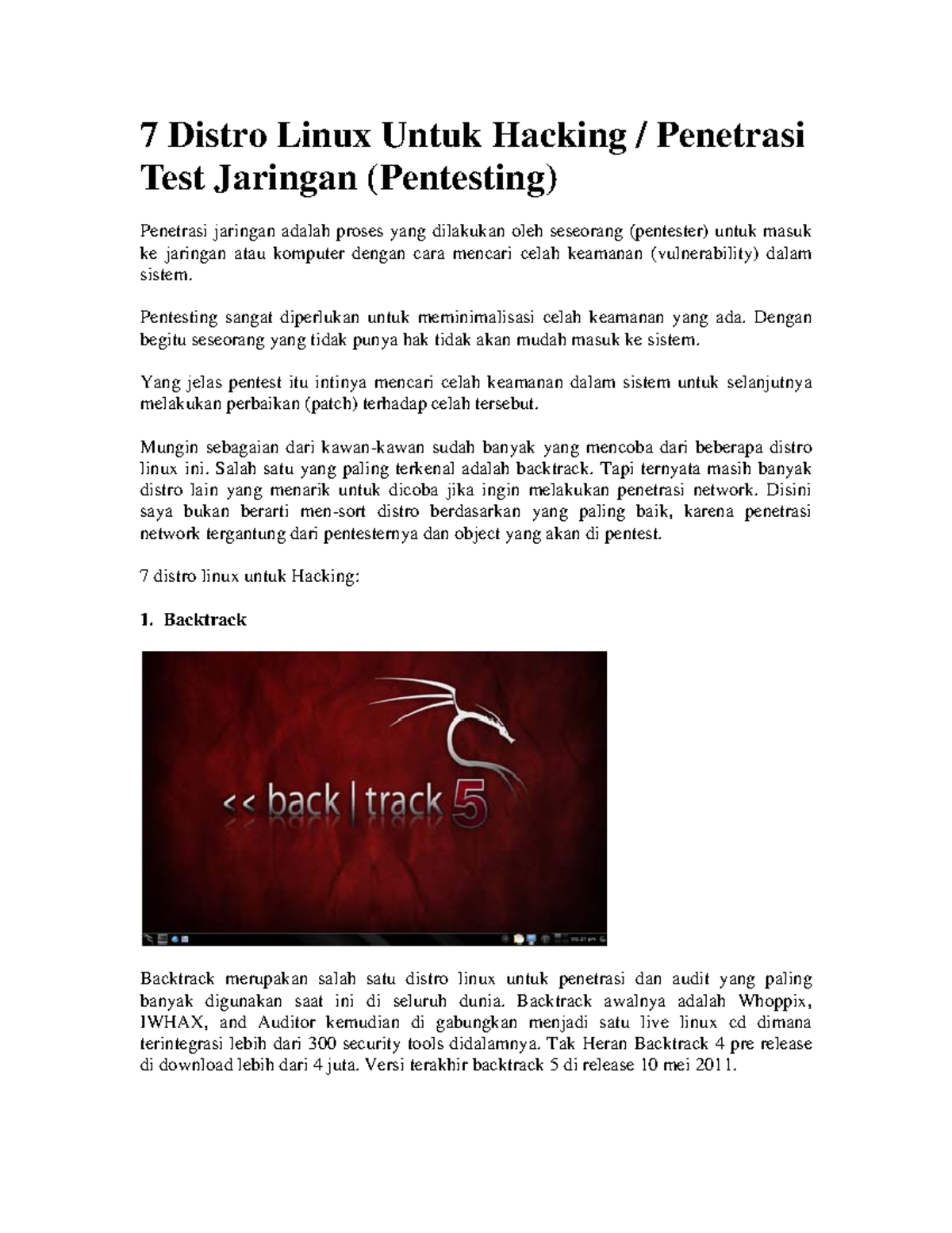 7 Distro Linux Untuk Hacking - Pentesting sangat diperlukan untuk ...