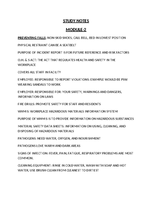 Module 6 TEST Review - PRACTICE TEST - While a support worker’s primary ...