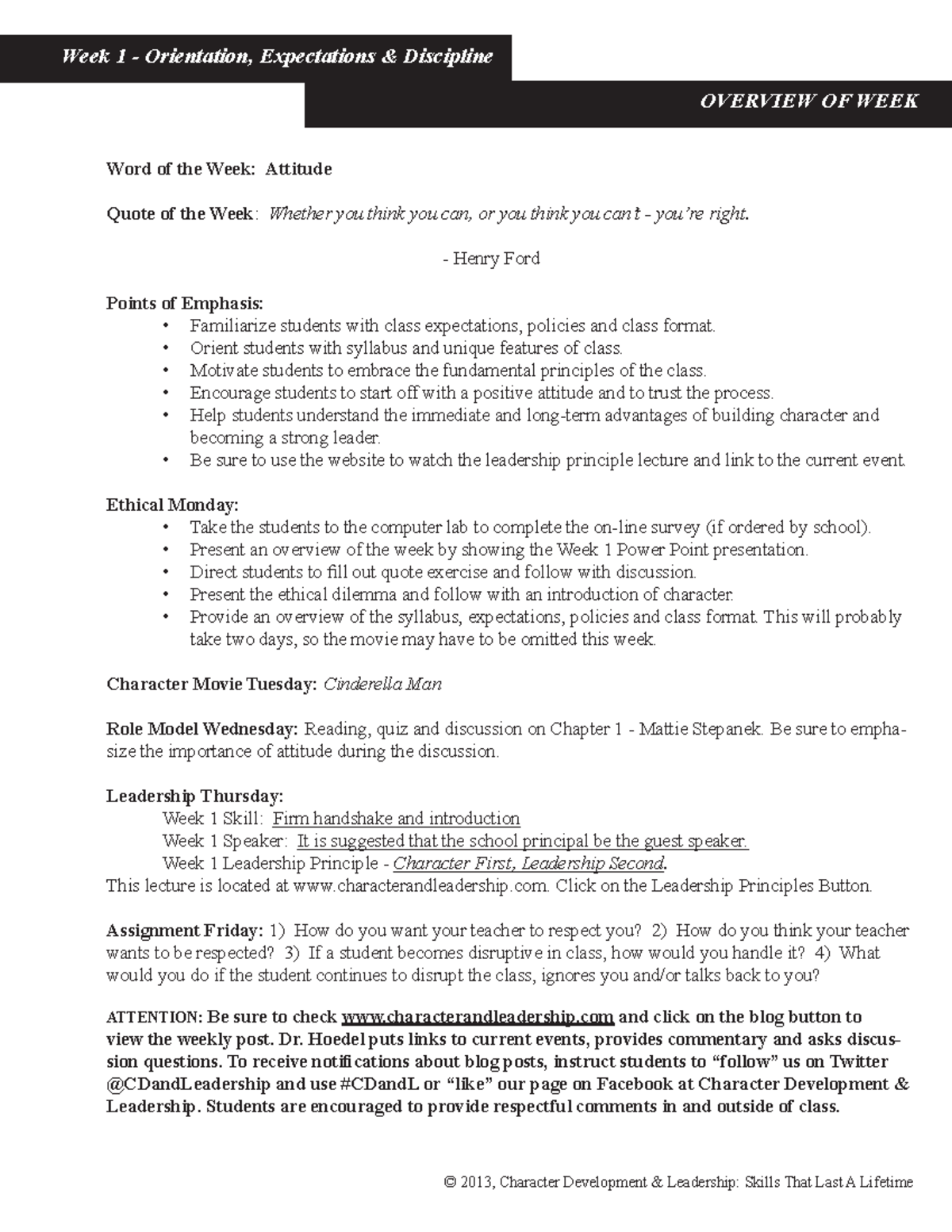 Week.1 Entire lesson overview - OVERVIEW OF WEEK Word of the Week ...