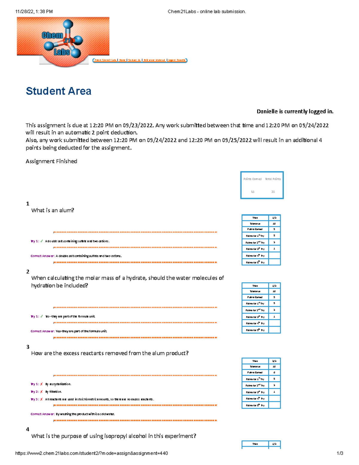 Quiz3 - pre-lab quiz - 11/28/22, 1:38 PM Chem21Labs - online lab ...