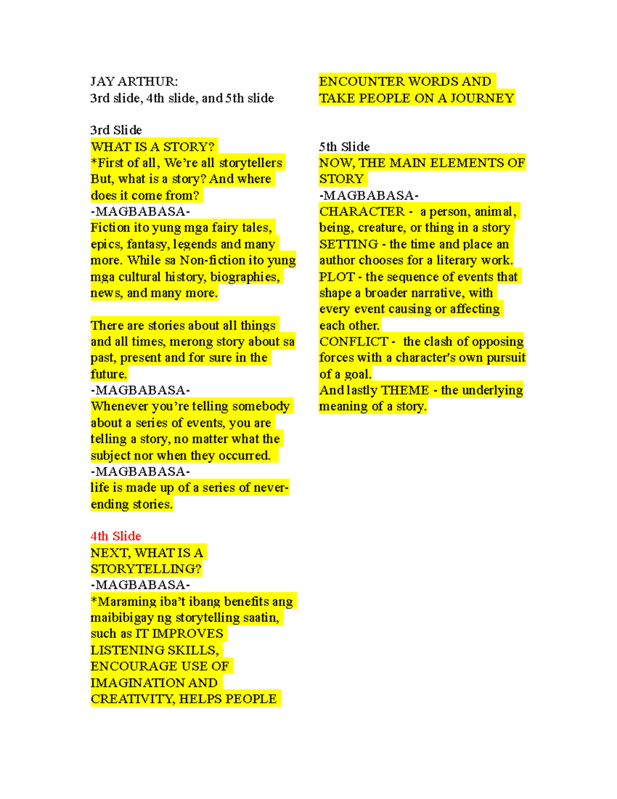 English- Report- Script - JAY ARTHUR: 3rd slide, 4th slide, and 5th ...
