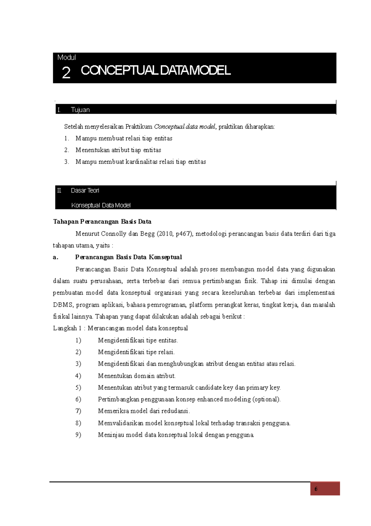 Praktikum Basis Data UMM 2 - Modul 2 CONCEPTUAL DATA MODEL I. Tujuan ...