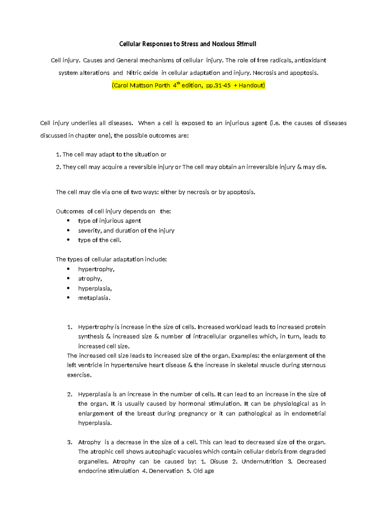 15 - 2 - its abt propedeutics - Cellular Responses to Stress and ...