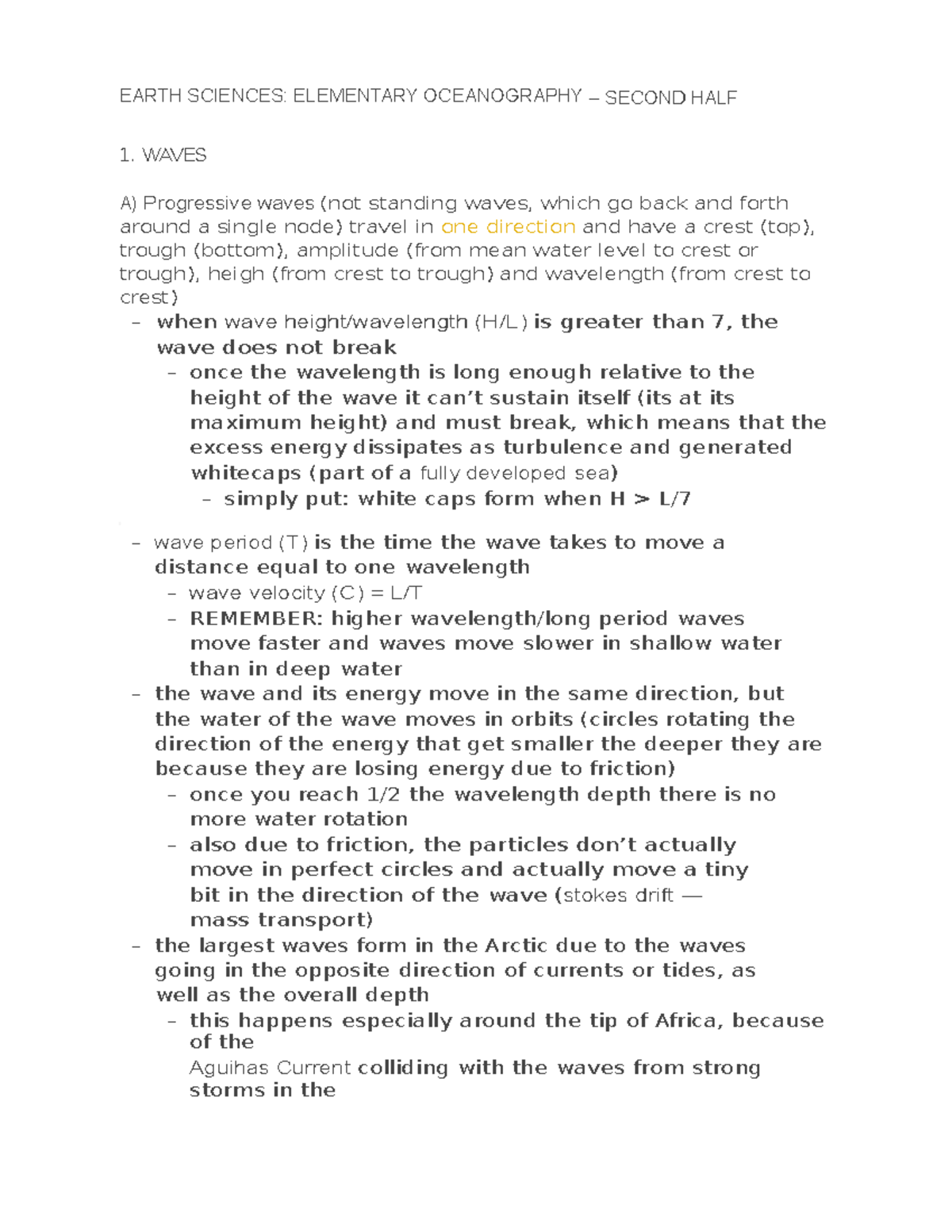 Elementary Oceanography (Part II) - EARTH SCIENCES: ELEMENTARY ...