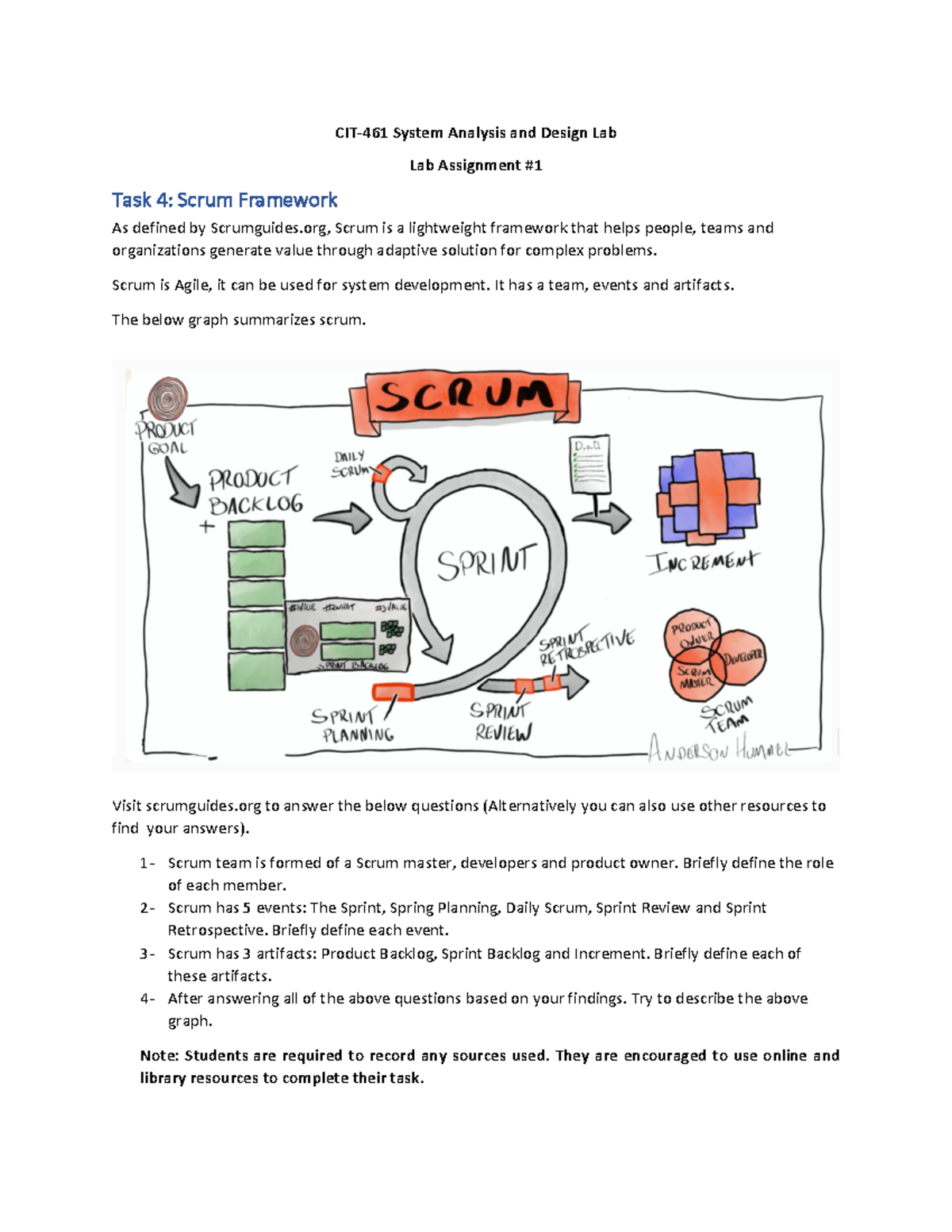 Lab1 Task4-2 - This is assignment about SRUM. - CIT-461 System Analysis and Design Lab Lab - Studocu