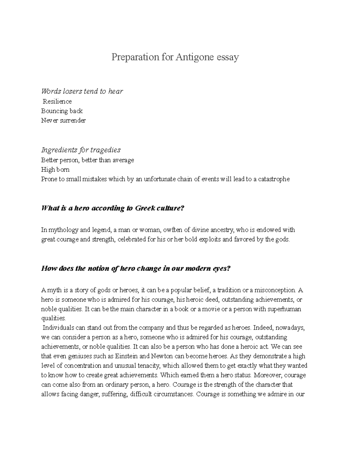 1Preparation for Antigone essay - Preparation for Antigone essay Words ...