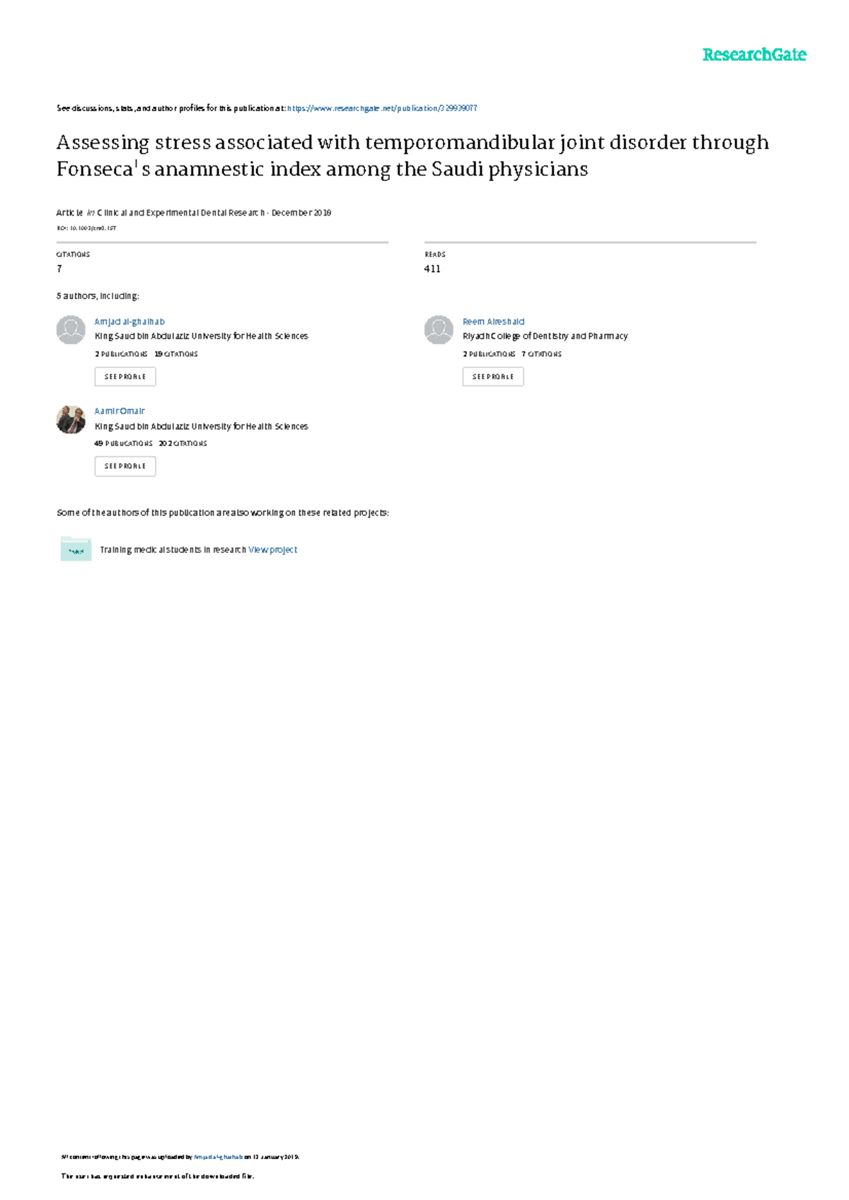 Assessingstressassociatedwithtemporomandibularjointdisorderthrough ...