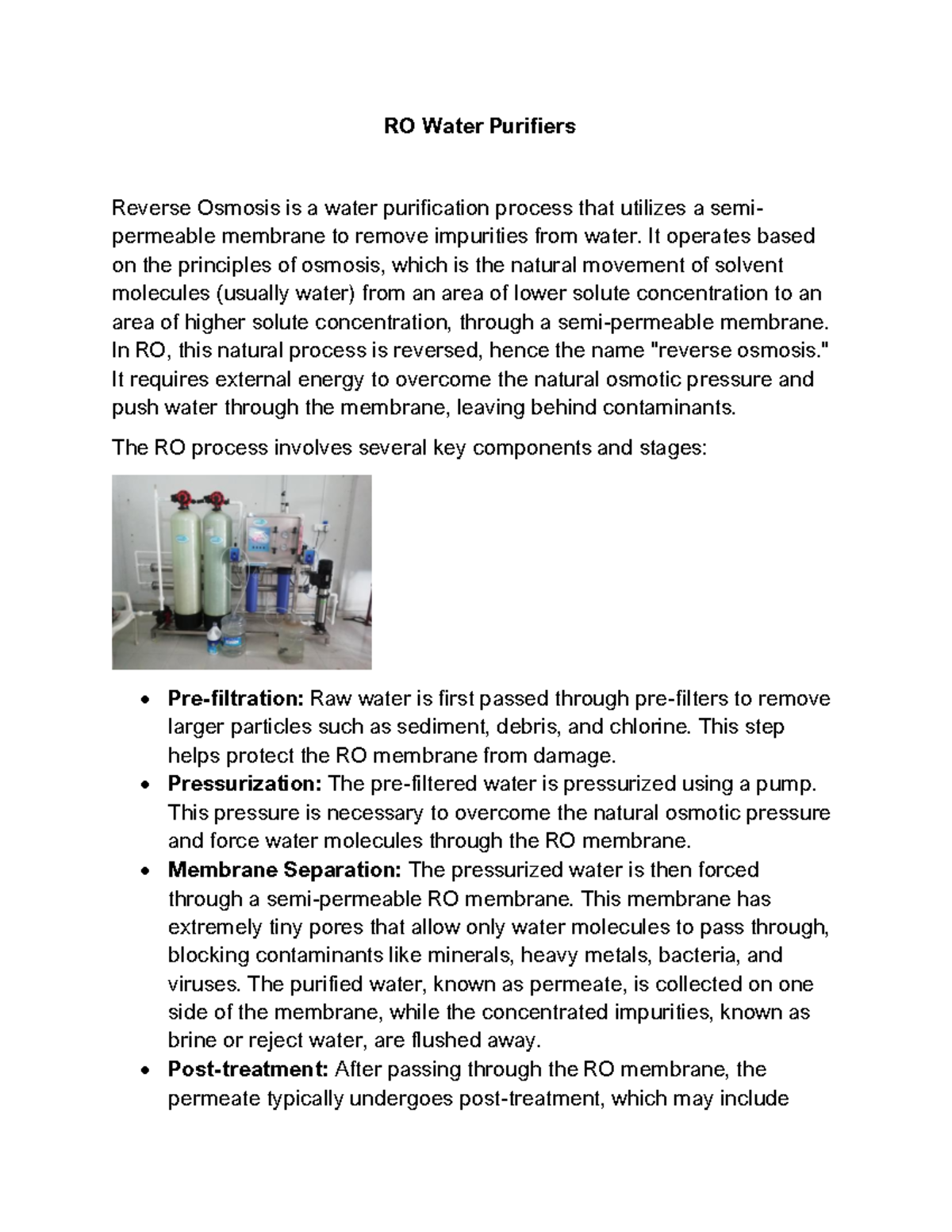 RO Water Purifier - RO Water Purifiers Reverse Osmosis is a water ...
