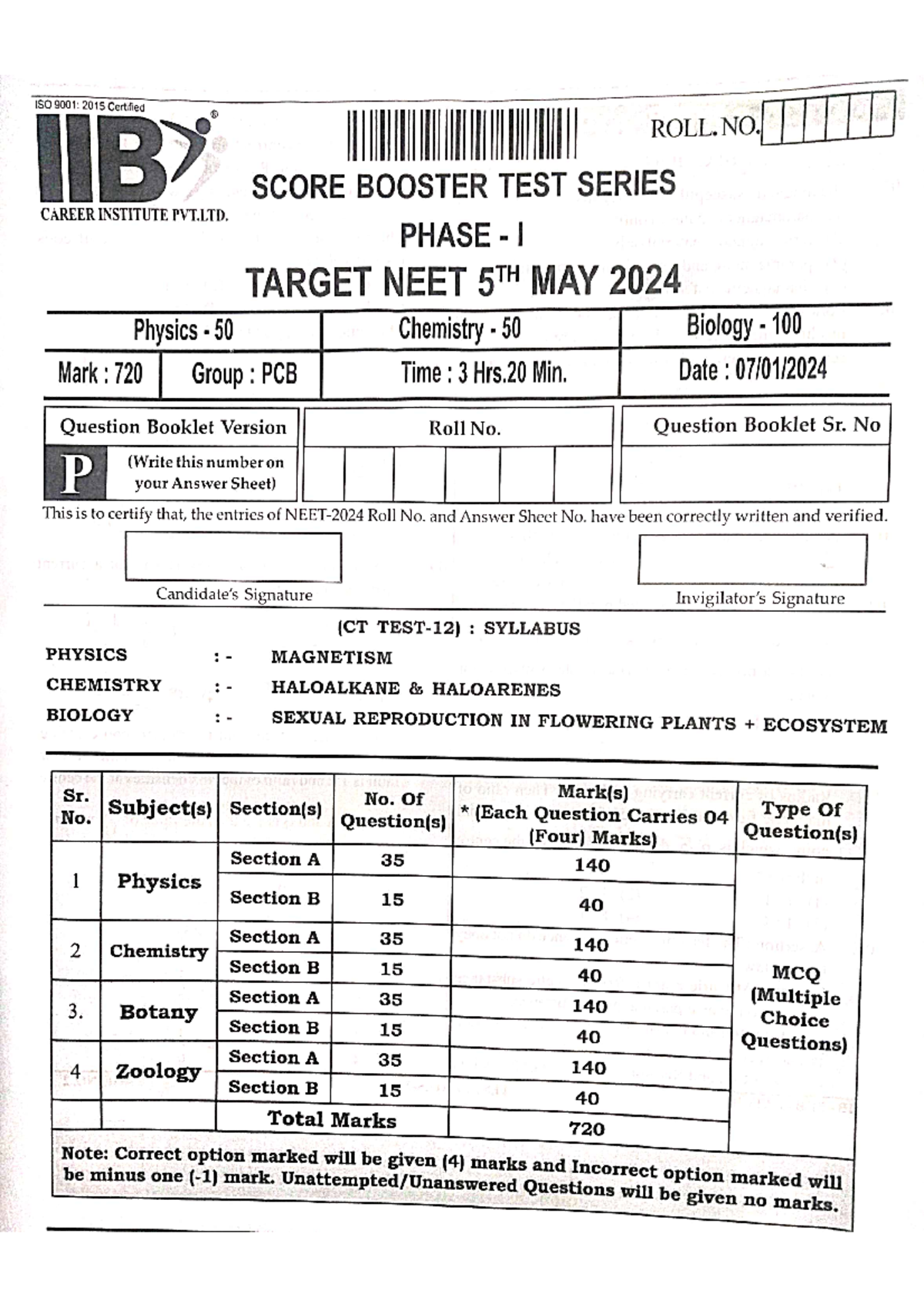 IIB TEST Series 12 - Italian A: Literature HL - Studocu