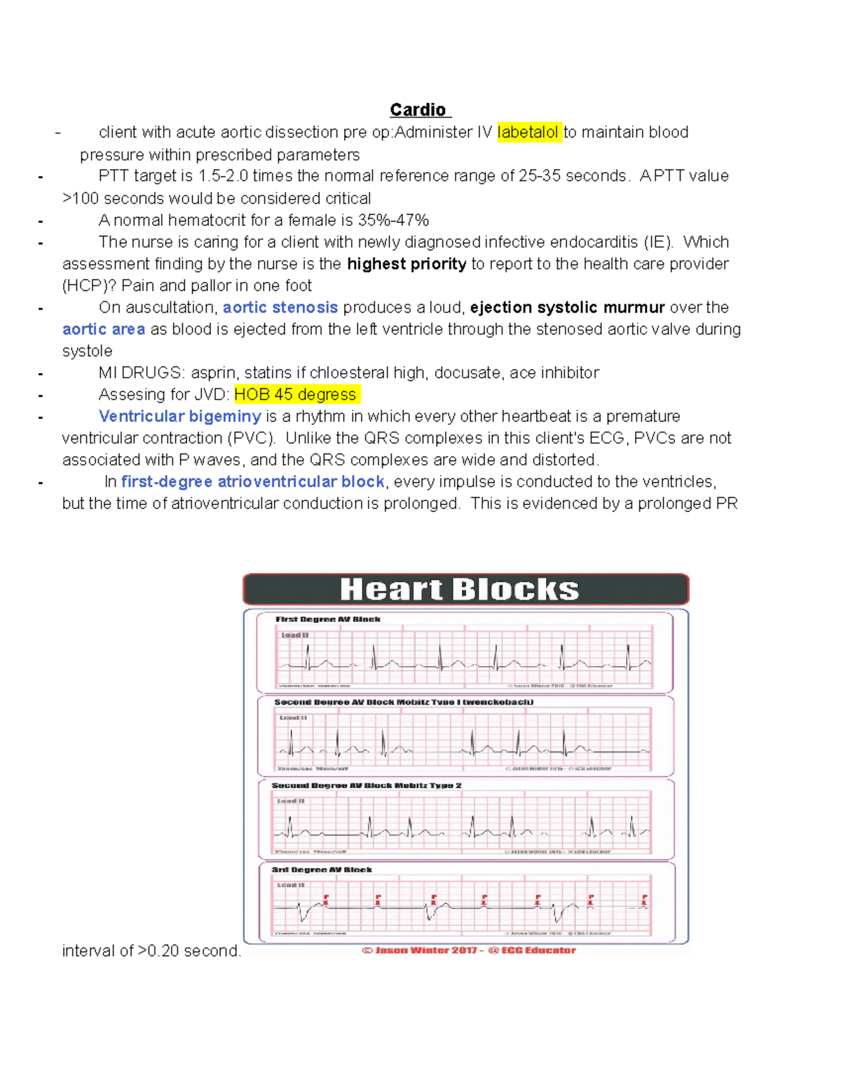 Cardio - Cardio client with acute aortic dissection pre op:Administer ...