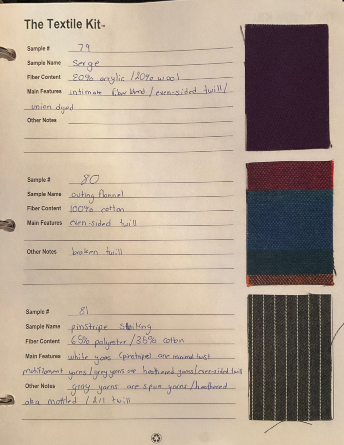 The Textile Kit ex. 79 - 108 - FDM 140 - Studocu
