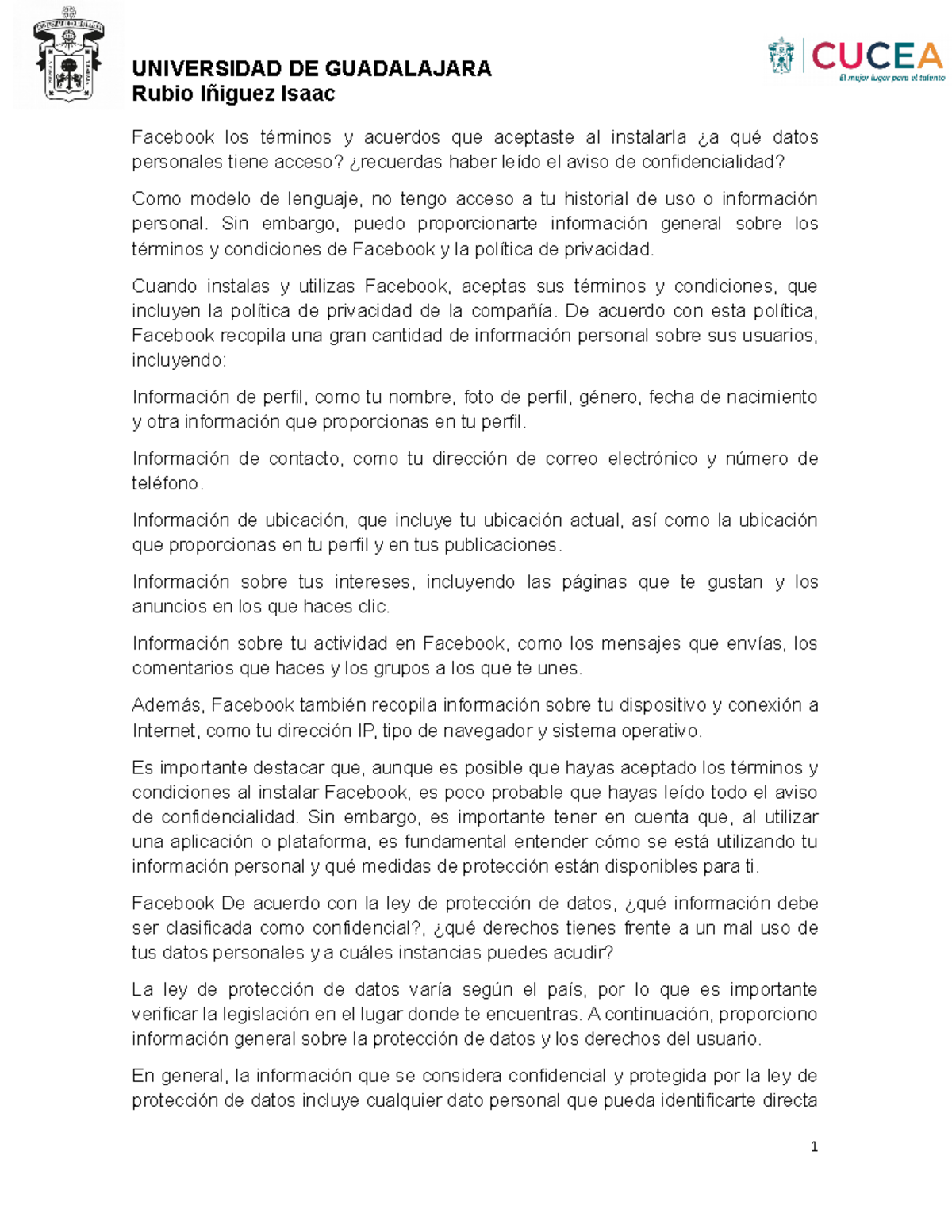 U5A1 Rubio Iñiguez Isaac - UNIVERSIDAD DE GUADALAJARA Rubio Iñiguez ...