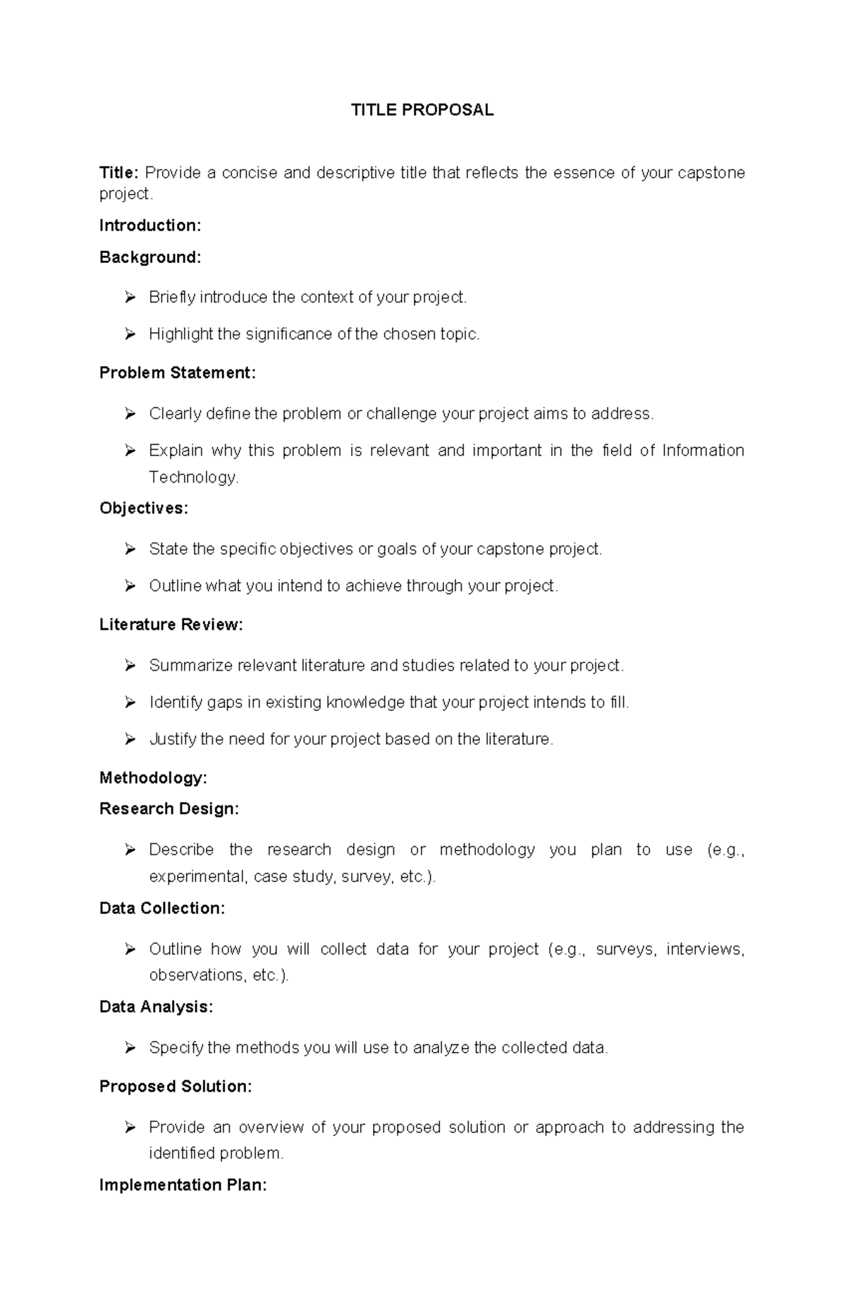 Title- Proposal - TITLE PROPOSAL Title: Provide a concise and ...