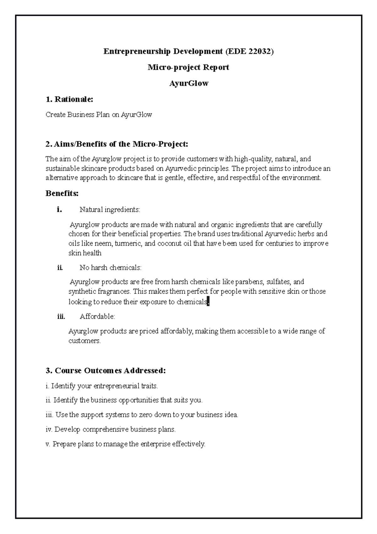 ED project based on develop your own businness - Entrepreneurship ...