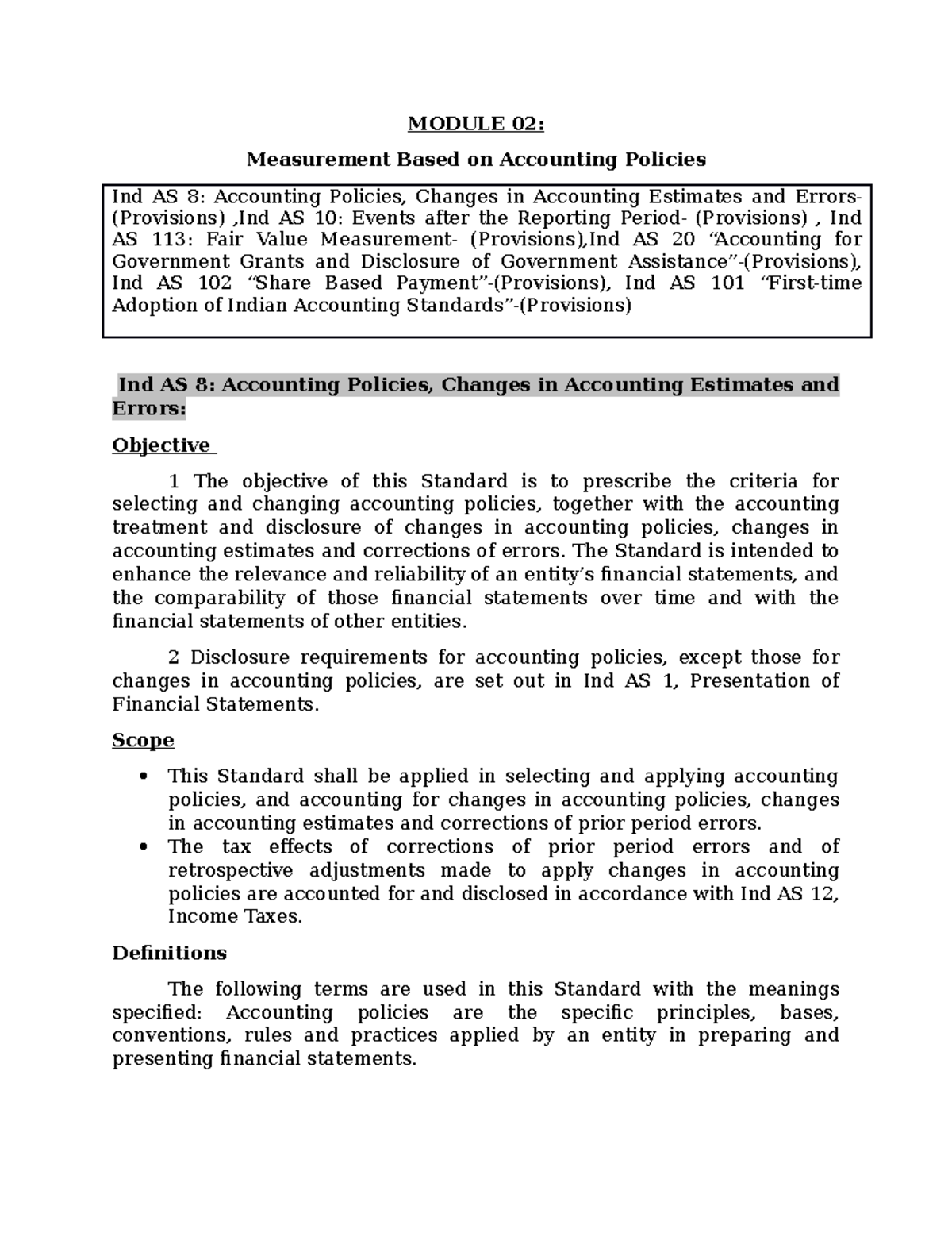 CRP-1 UNIT 2 2 - THEORY NOTES - MODULE 02: Measurement Based on ...