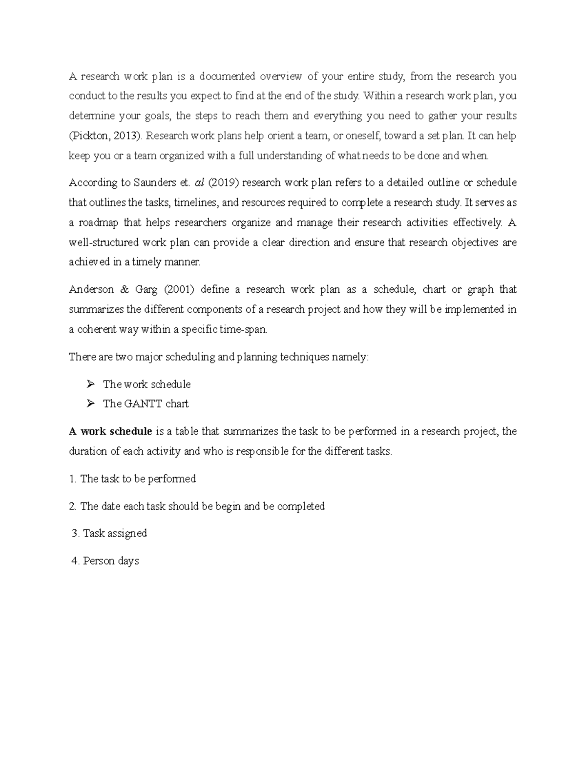 Assignment Research - A research work plan is a documented overview of ...