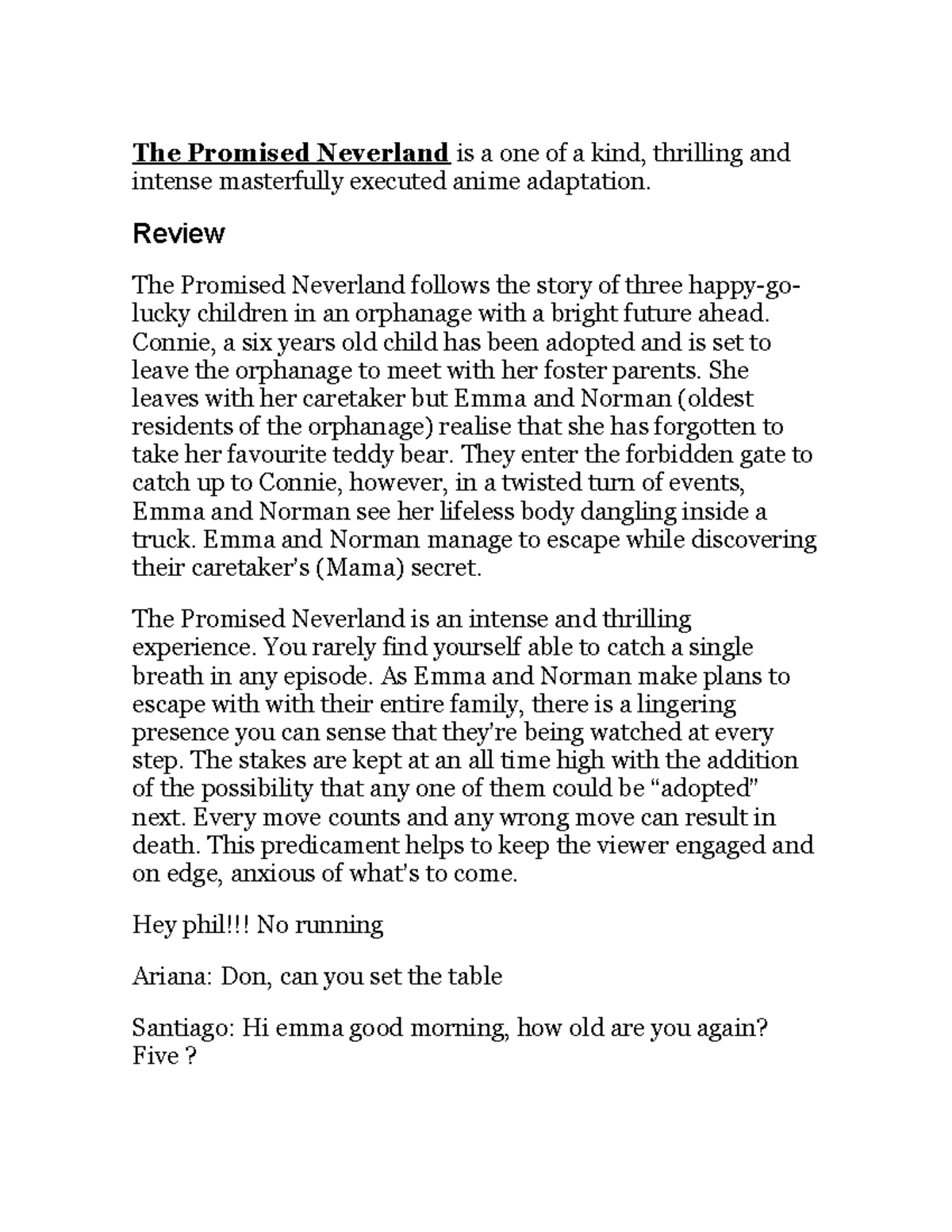 The Promised Neverland is a one of a kind - Review The Promised ...