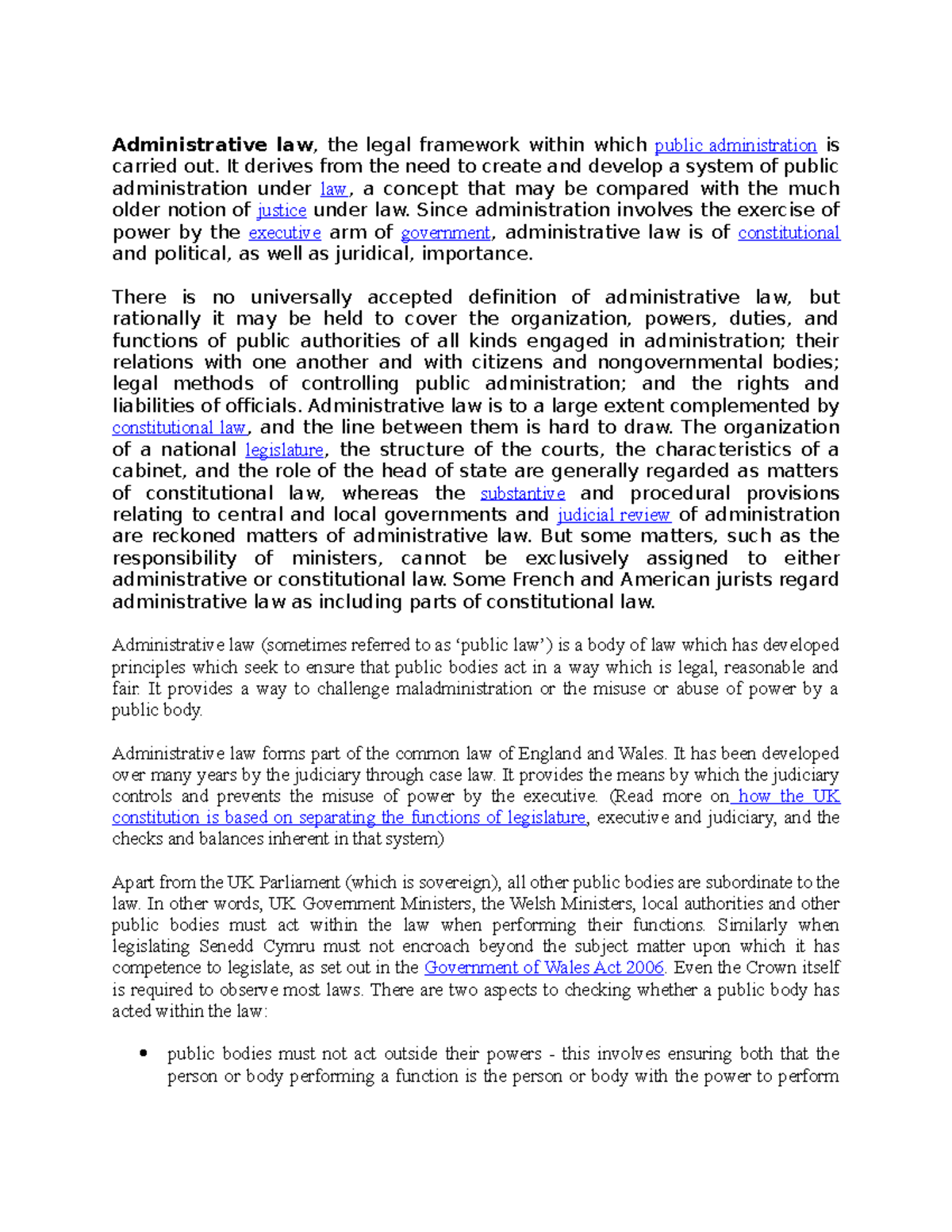 Admin Law - Administrative law, the legal framework within which public ...