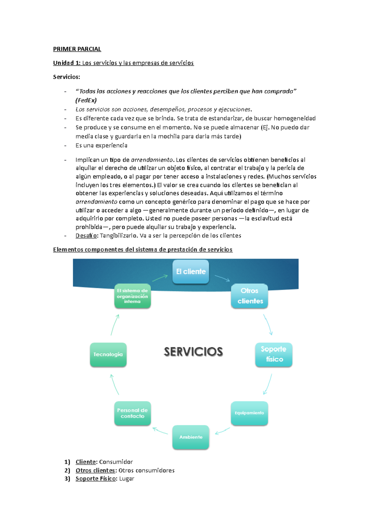 Resumen Mkt de Servicios - PRIMER PARCIAL Unidad 1: Los servicios y las empresas de servicios ...