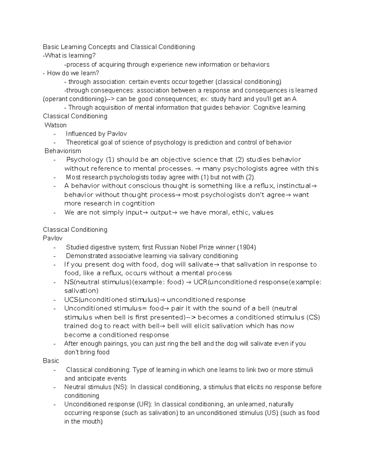 Psych 10 Week 5 part 2 - Basic Learning Concepts and Classical ...