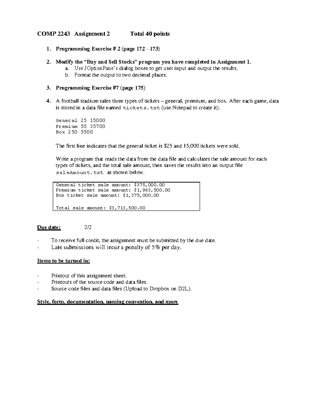 A2 - COMP 2243 - Programming and Problem Solving - COMP 2243 Assignment ...