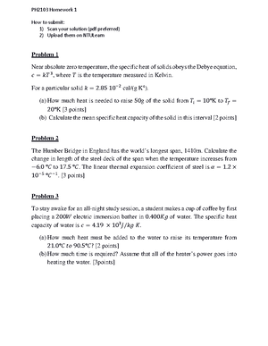 PH2103 Thermal Physics Tutorial 2 - Tutorial 2 PH2103 Thermal Physics Problem 1 A closed system ...