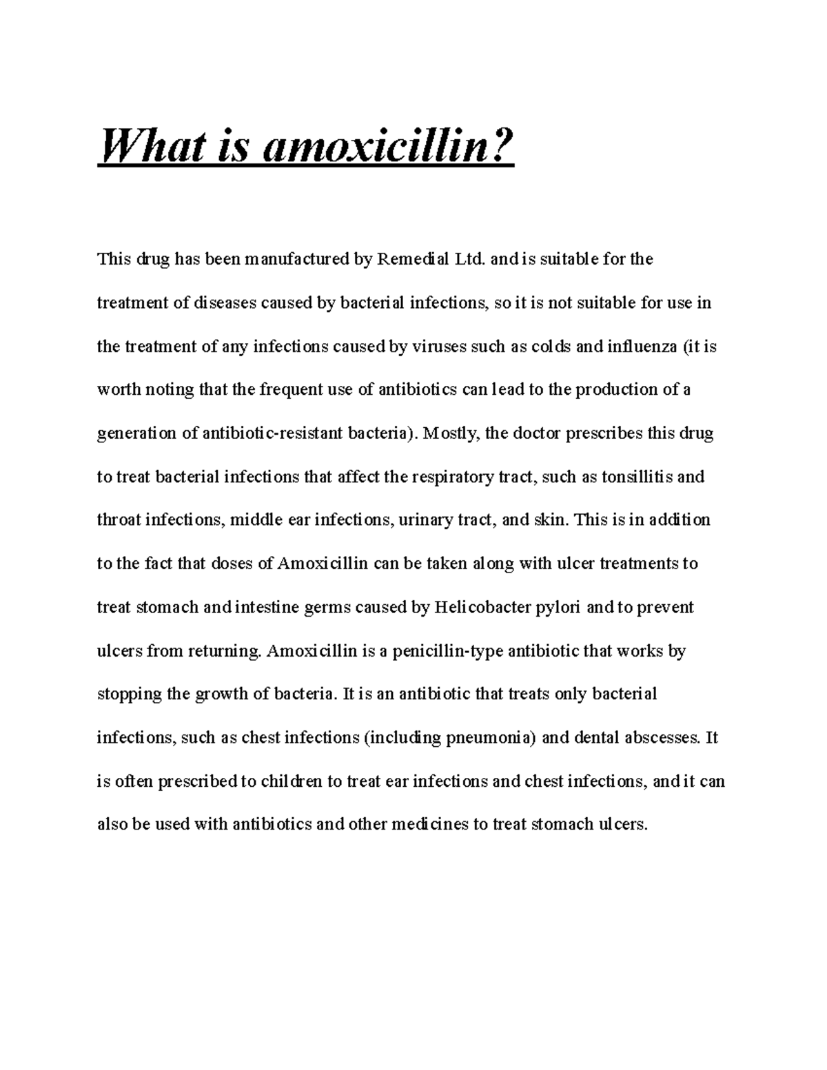 What is amoxicillin - Biology - SBI3C1 - Human body - What is ...