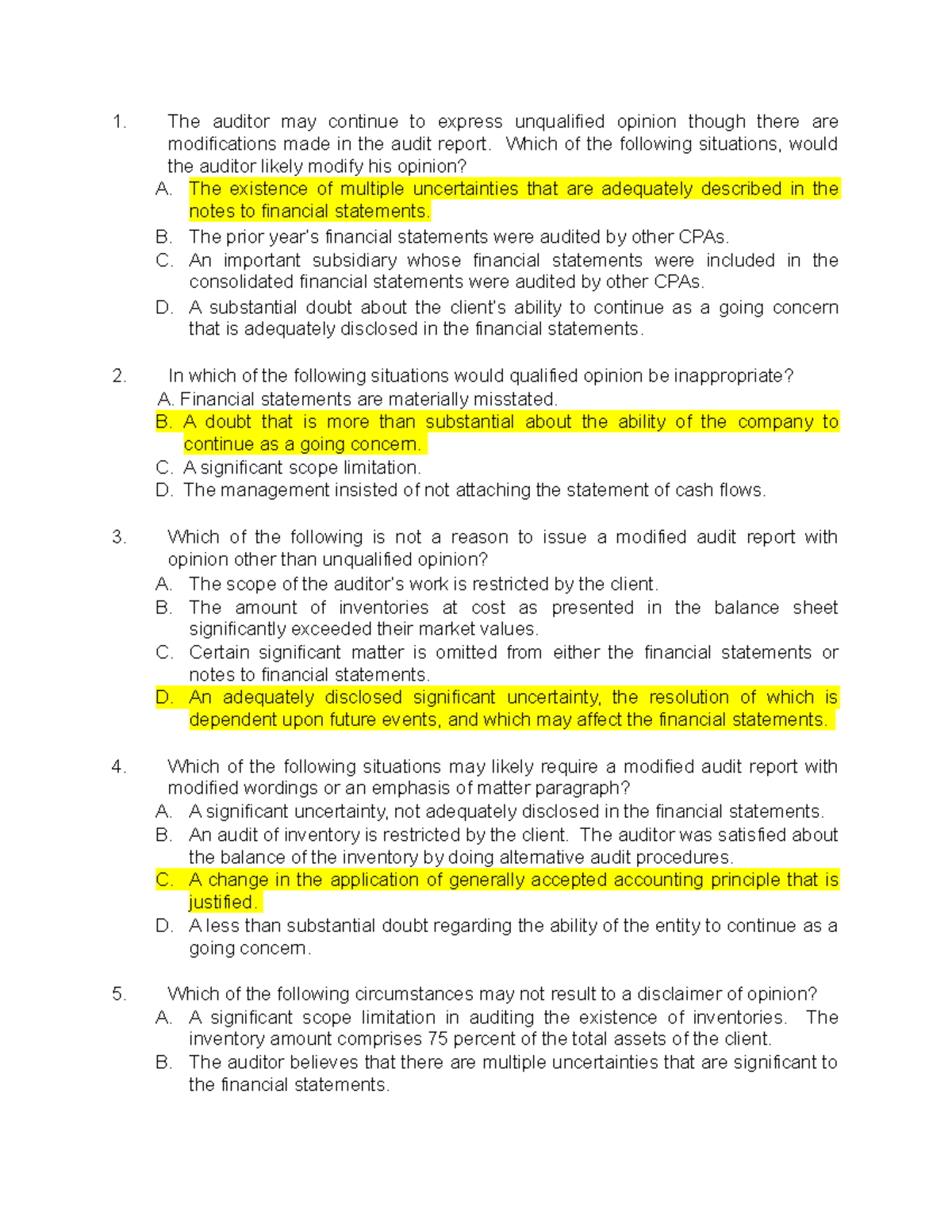 Auditing- Theory-Comprehensive-Reviewer 1 - The auditor may continue to ...