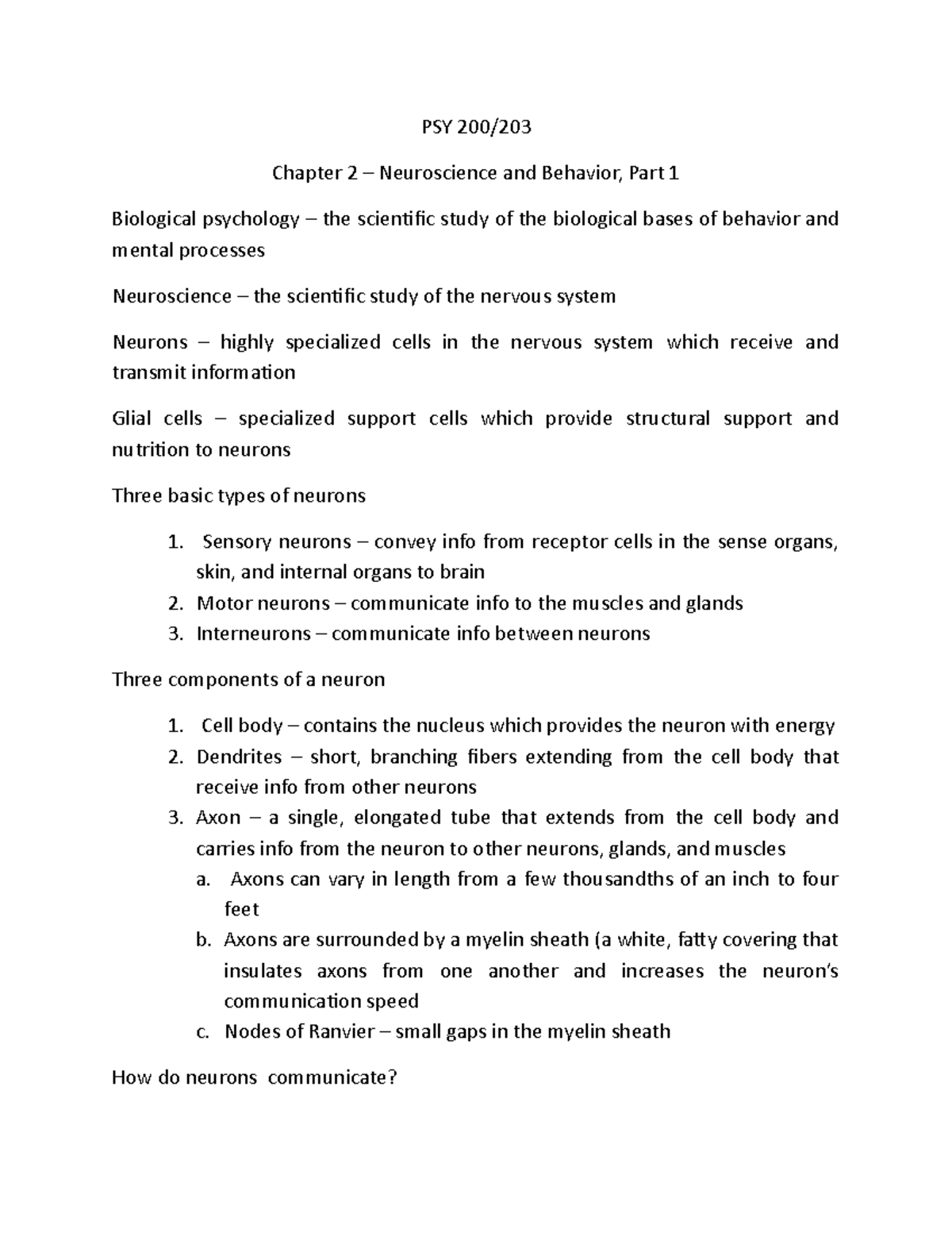 PSY 200 chapter 2 part 1 (1) (1) (2) - PSY 200/ Chapter 2 ...