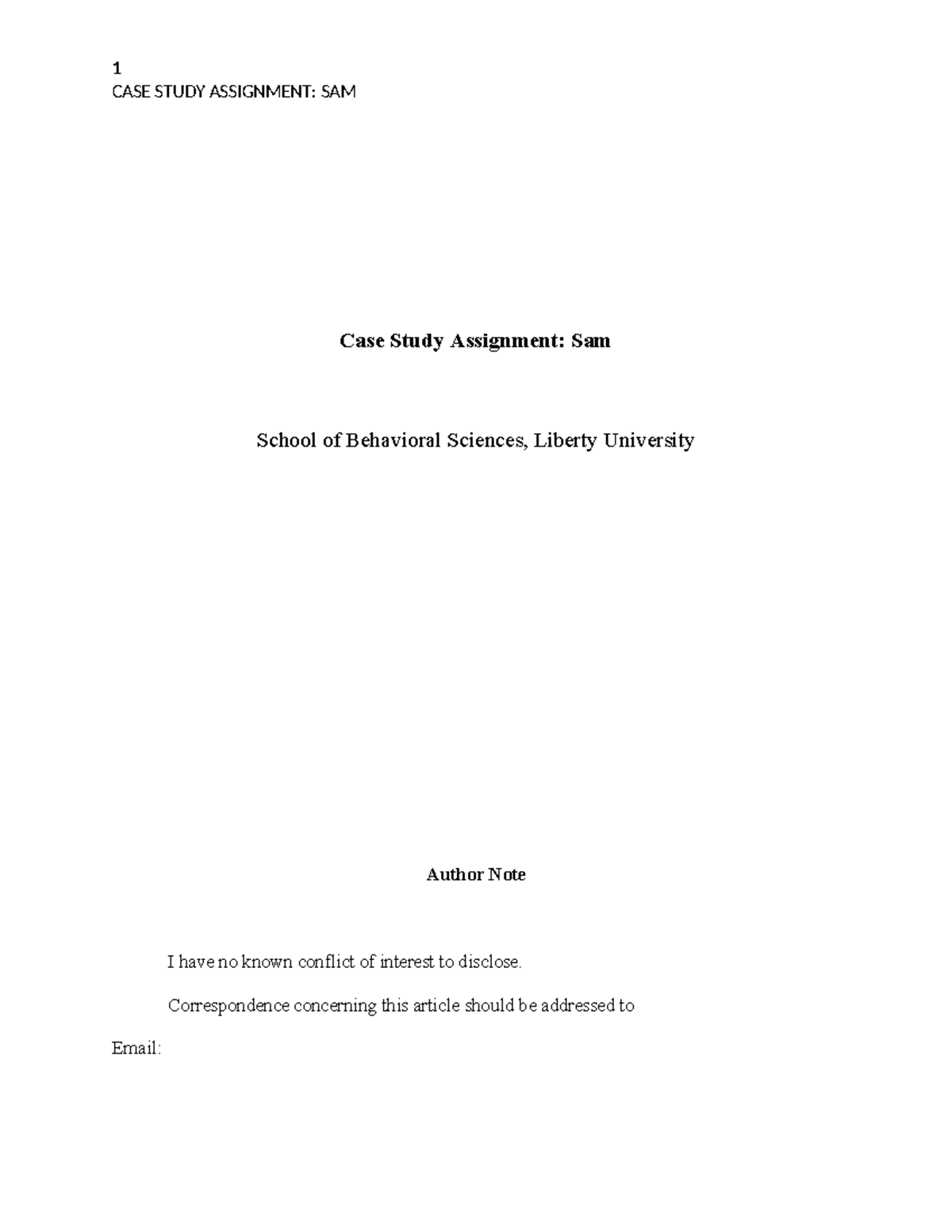 Case Study Amara - CASE STUDY ASSIGNMENT: SAM Case Study Assignment ...
