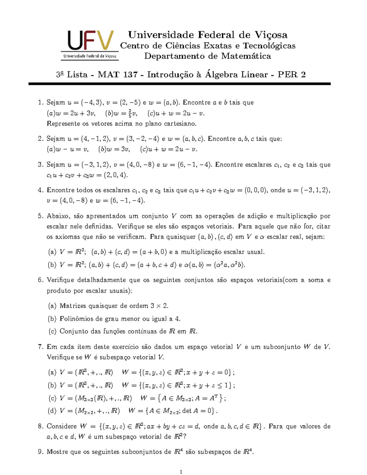 Lista 3 MAT137 11032021163043 - Universidade Federal de Vi ̧cosa Centro ...