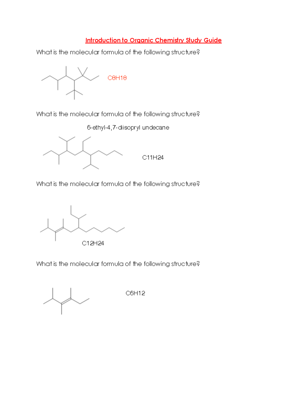 Chem Nomenclature lab - Introduction to Organic Chemistry Study Guide ...