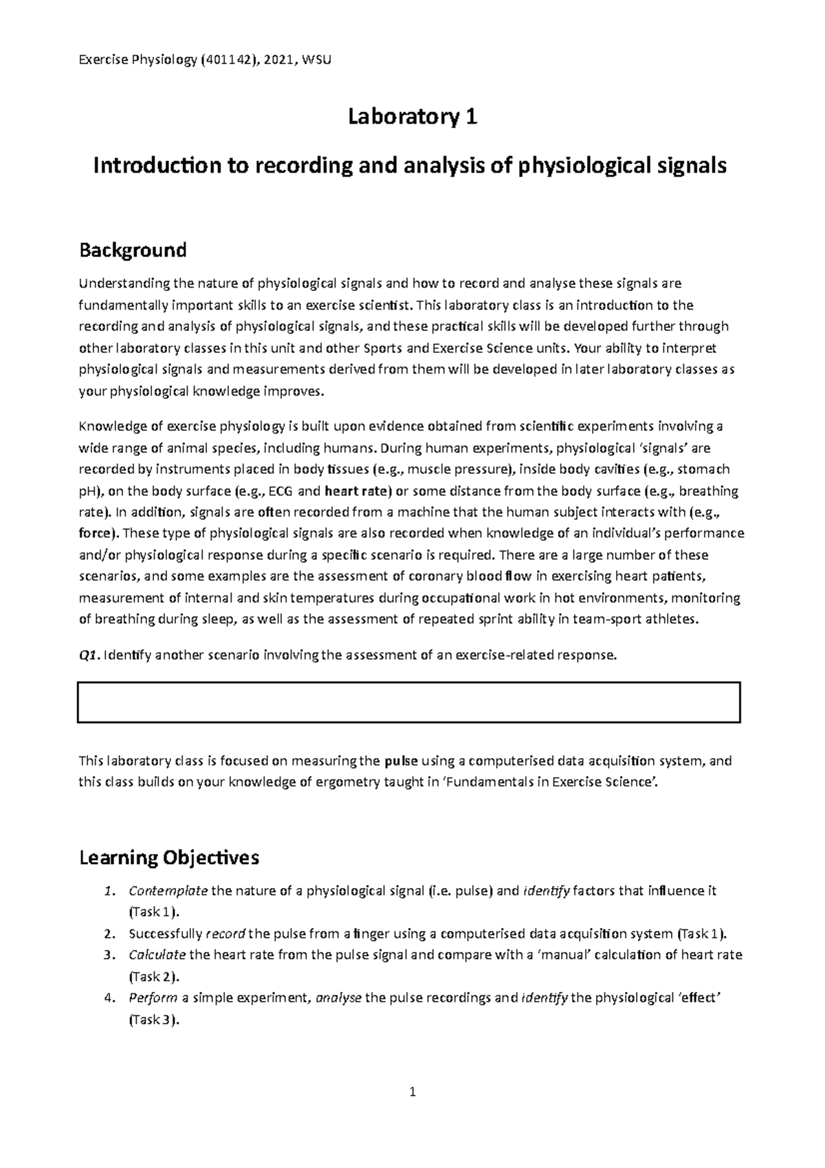 Lab1 Ex Physiol BIOS2012 2022(1) - Laboratory 1 Introduction to ...