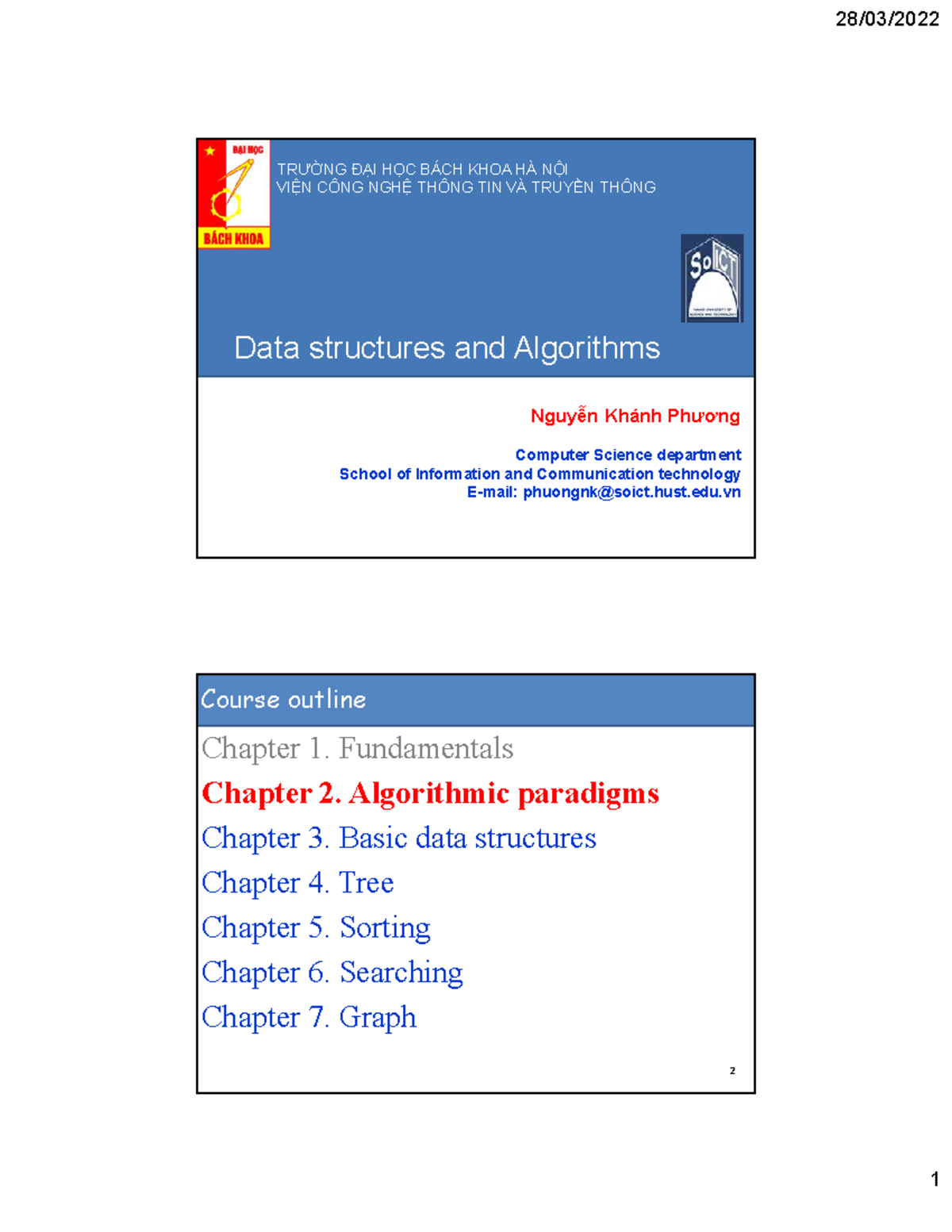 Chap2 - Slide cô Nguyễn Khánh Phương - môn CTDL và GT - TRƯỜNG ĐẠI HỌC BÁCH KHOA HÀ NỘI VIỆN ...