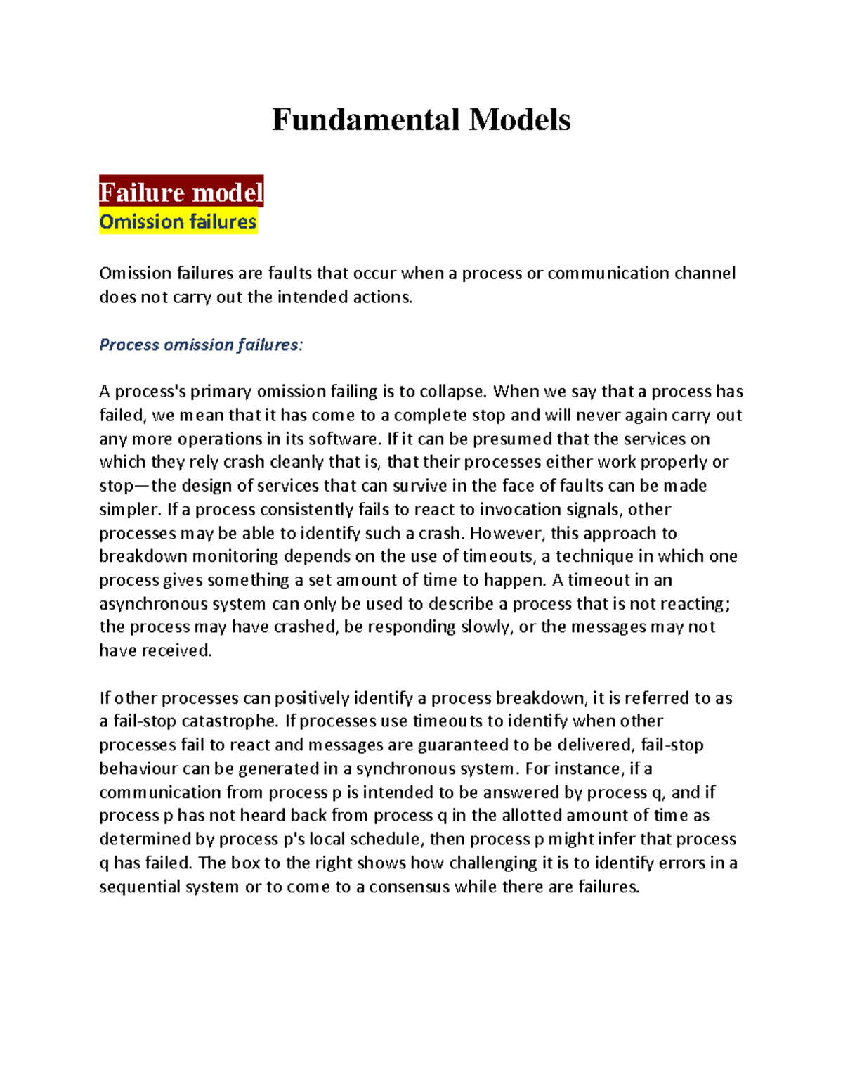 Fundamental Models - Failure model - Fundamental Models Failure model ...