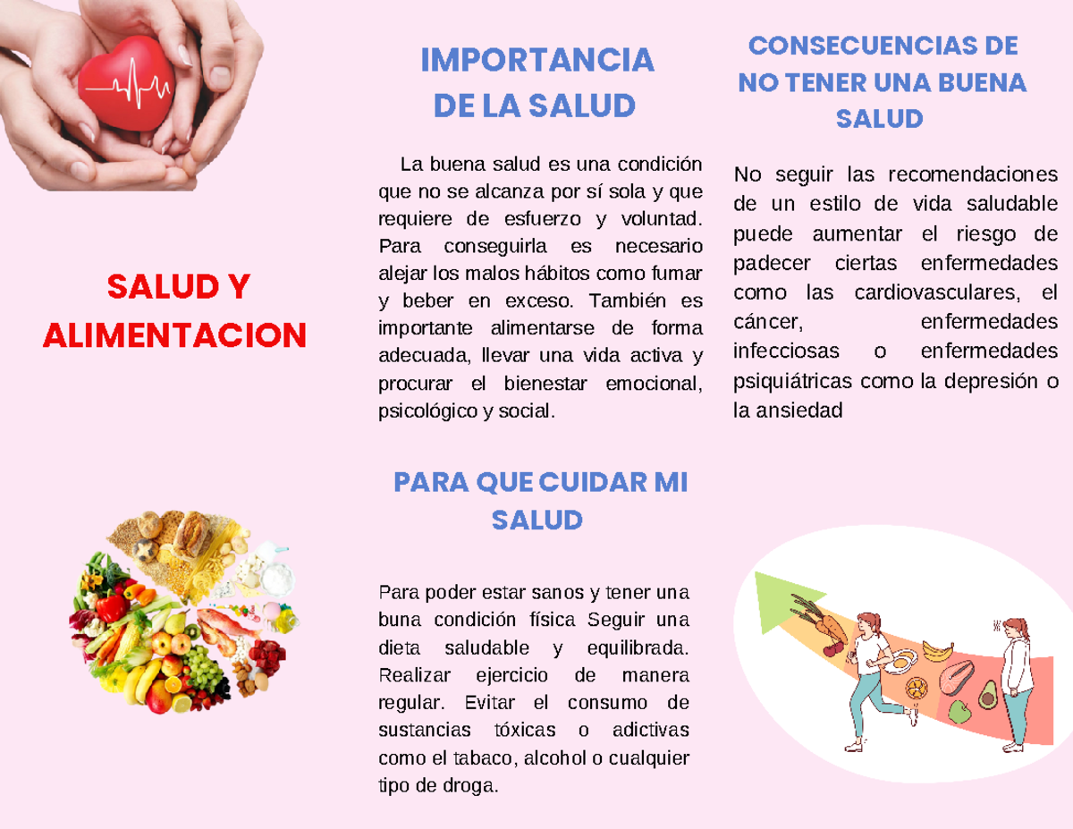 Tríptico - INTERESANTE - PARA QUE CUIDAR MI SALUD IMPORTANCIA DE LA ...