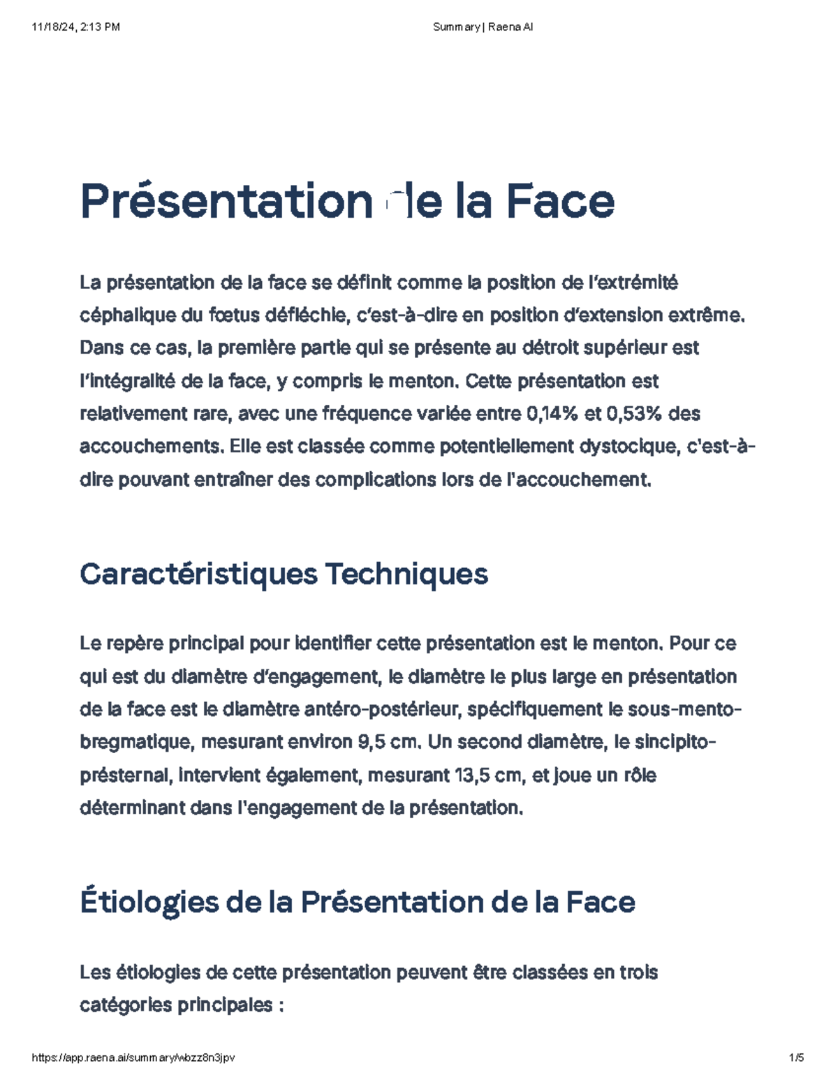 Face - presentation de face - Présentation de la Face La présentation ...