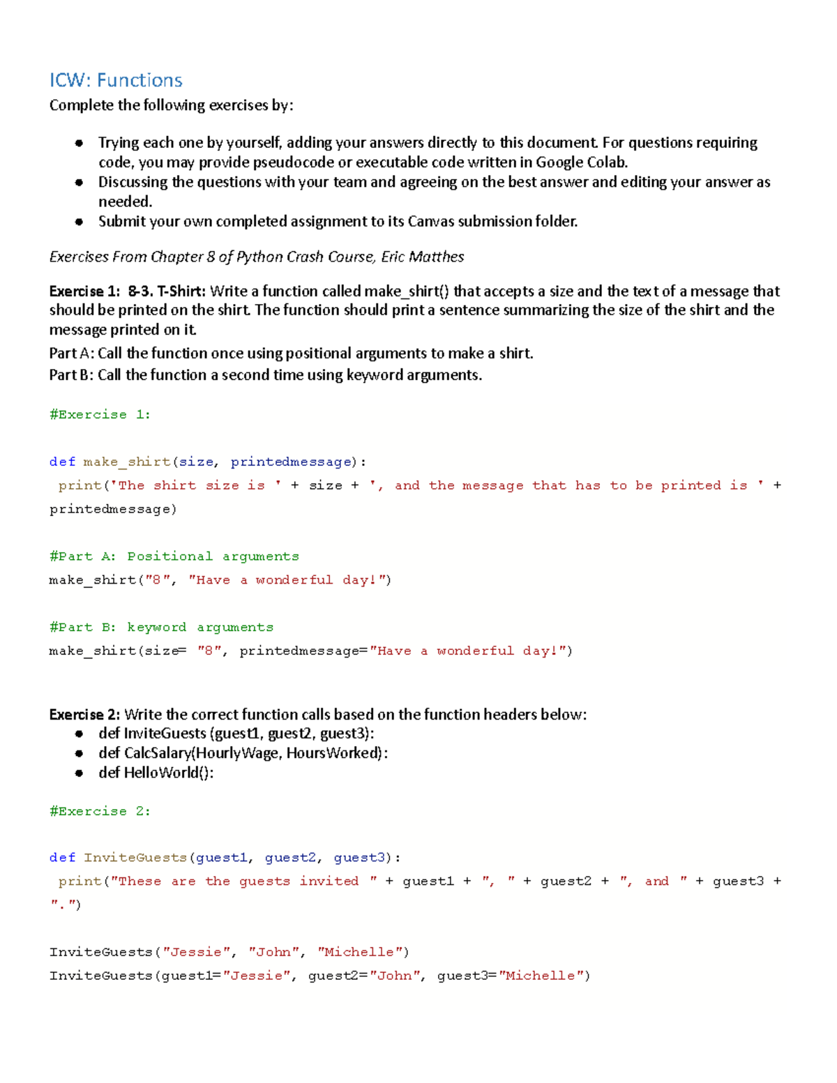 ICW Functions - COURSE: BUS4 110A Fundamentals of Management ...