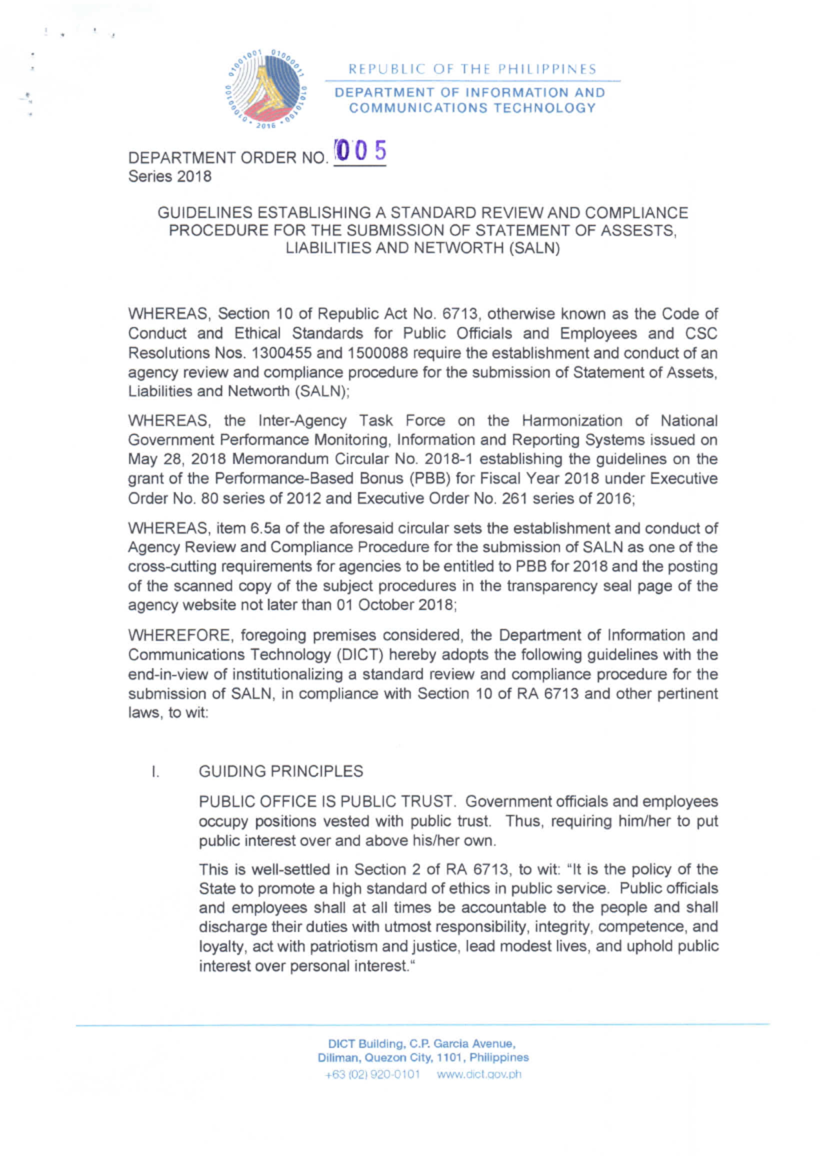 Guidelines Establishing a Standard Review and Compliance Procedure for ...