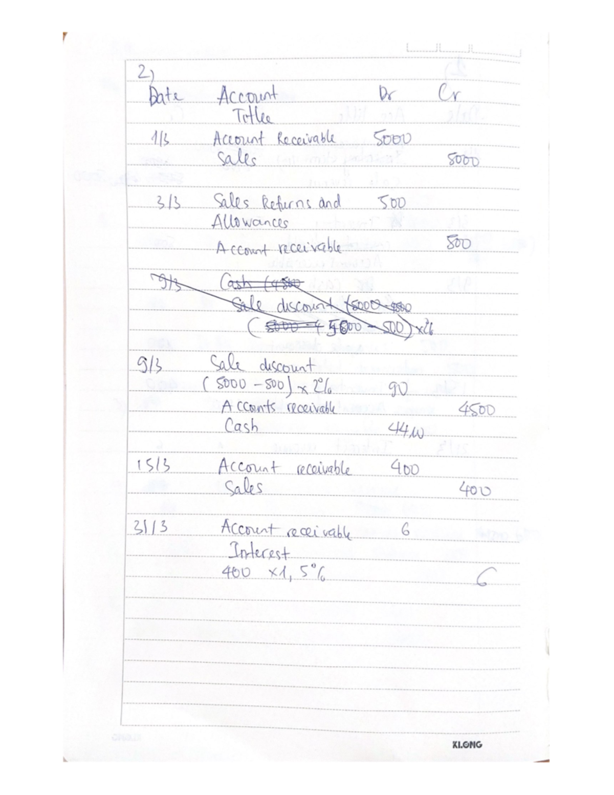 Account - gôdđ - Cost Accounting - 2) Date Account Dr Cr Title Account ...