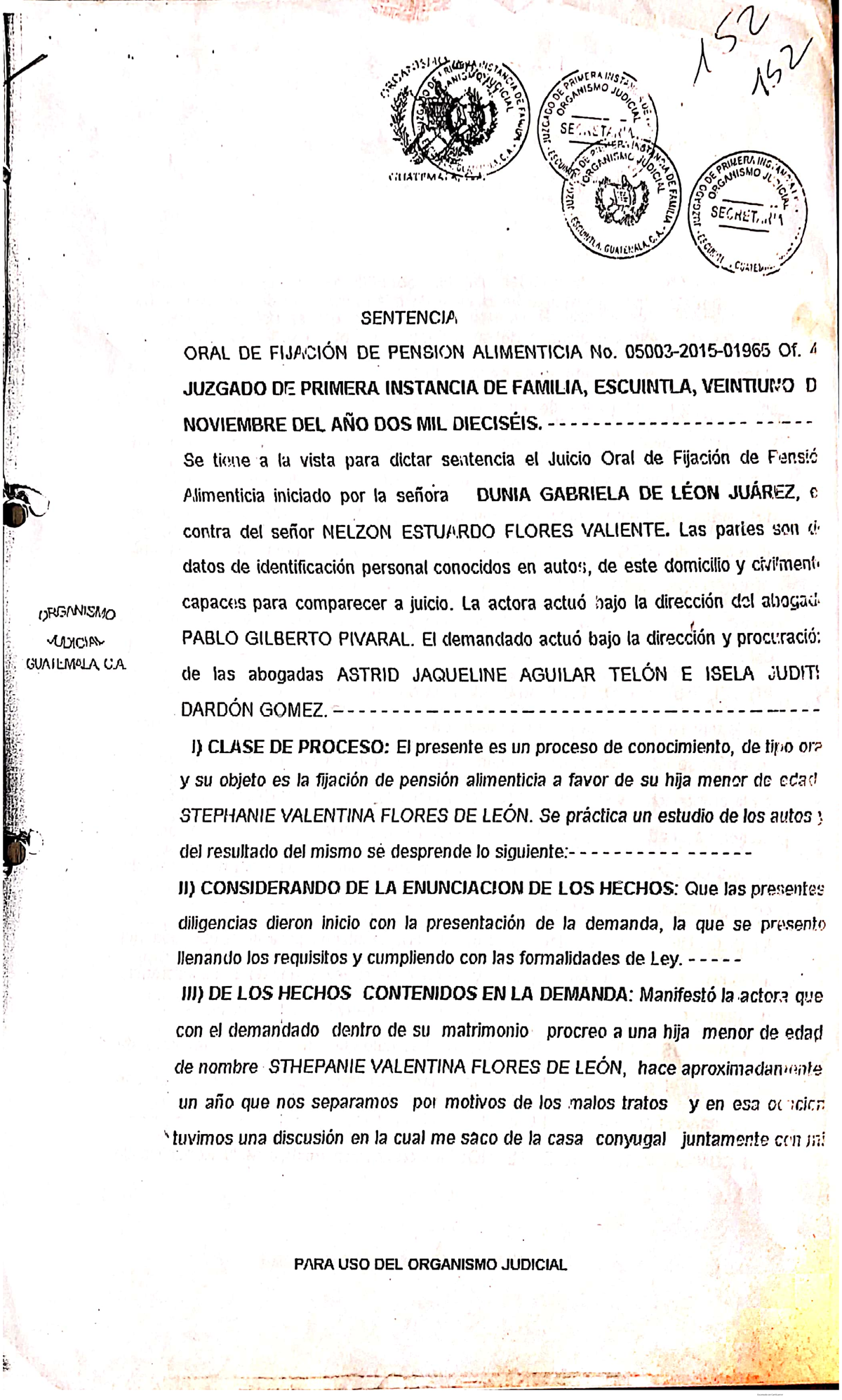 Sentencia - Derecho Procesal Civil - Studocu