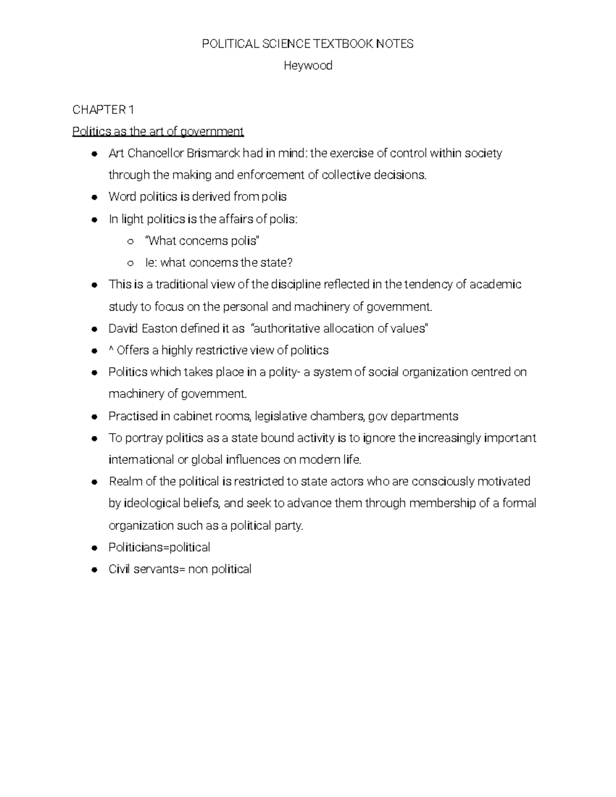 Political Science Textbook Notes - 114 - SUN - Studocu
